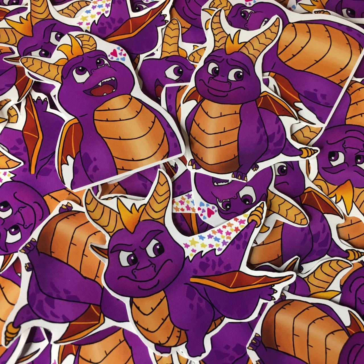 Set of 3, 2 inch chunky Spyro stickers! All cut out... - Depop