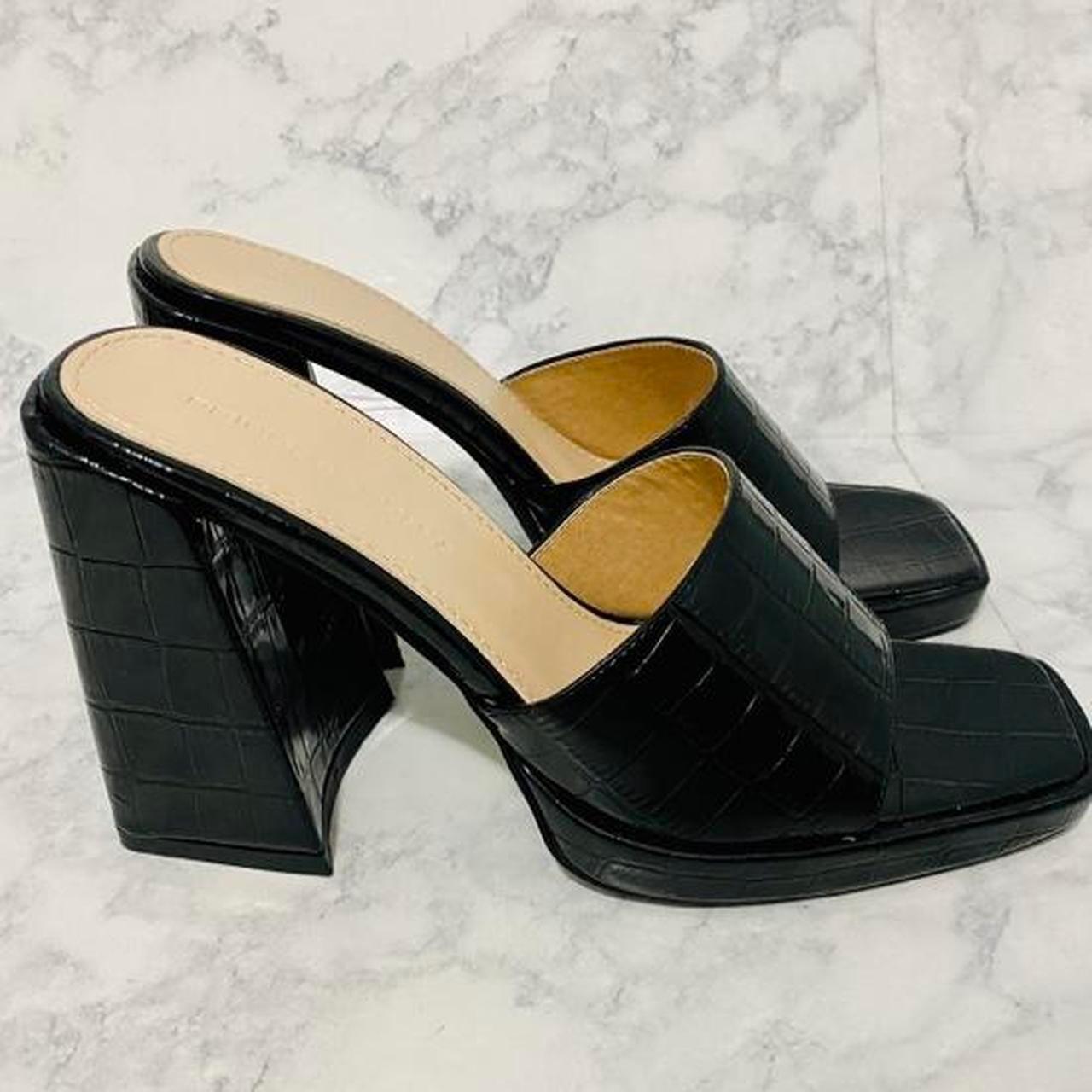 Princess Polly Women's Black Mules | Depop