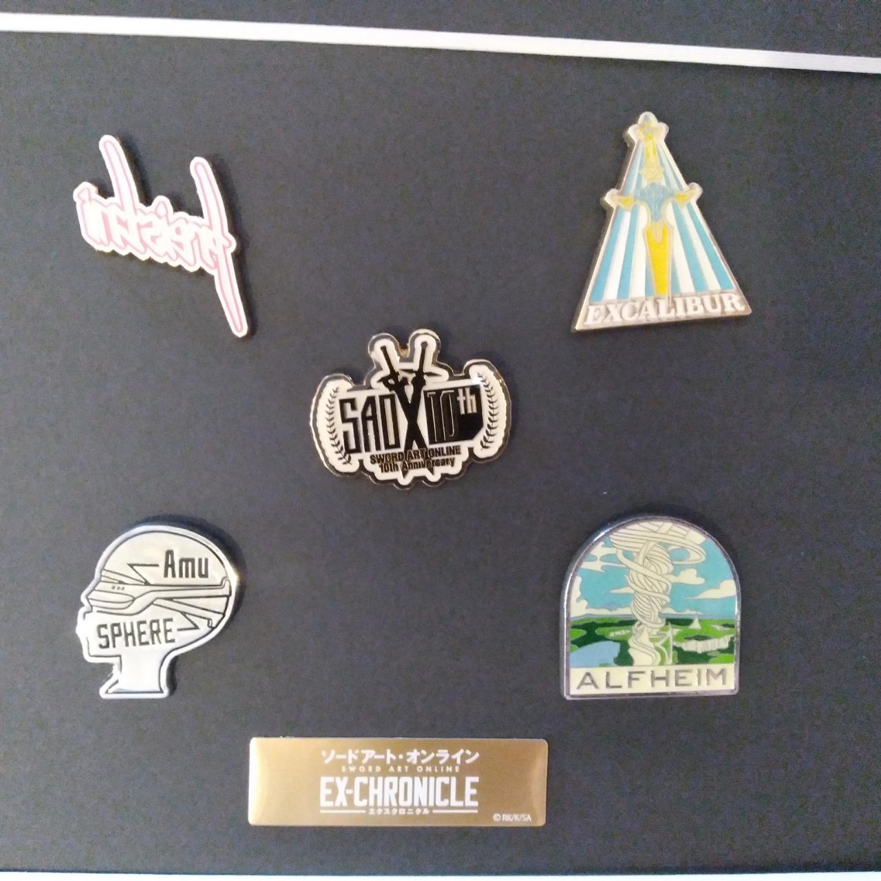 Framed set of 5 pins from SAO 10th Anniversary... - Depop
