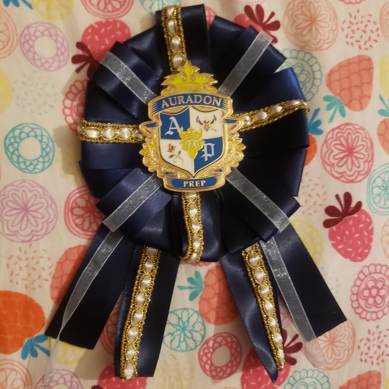 Handmade rosette pin. The enamel pin the the middle... - Depop