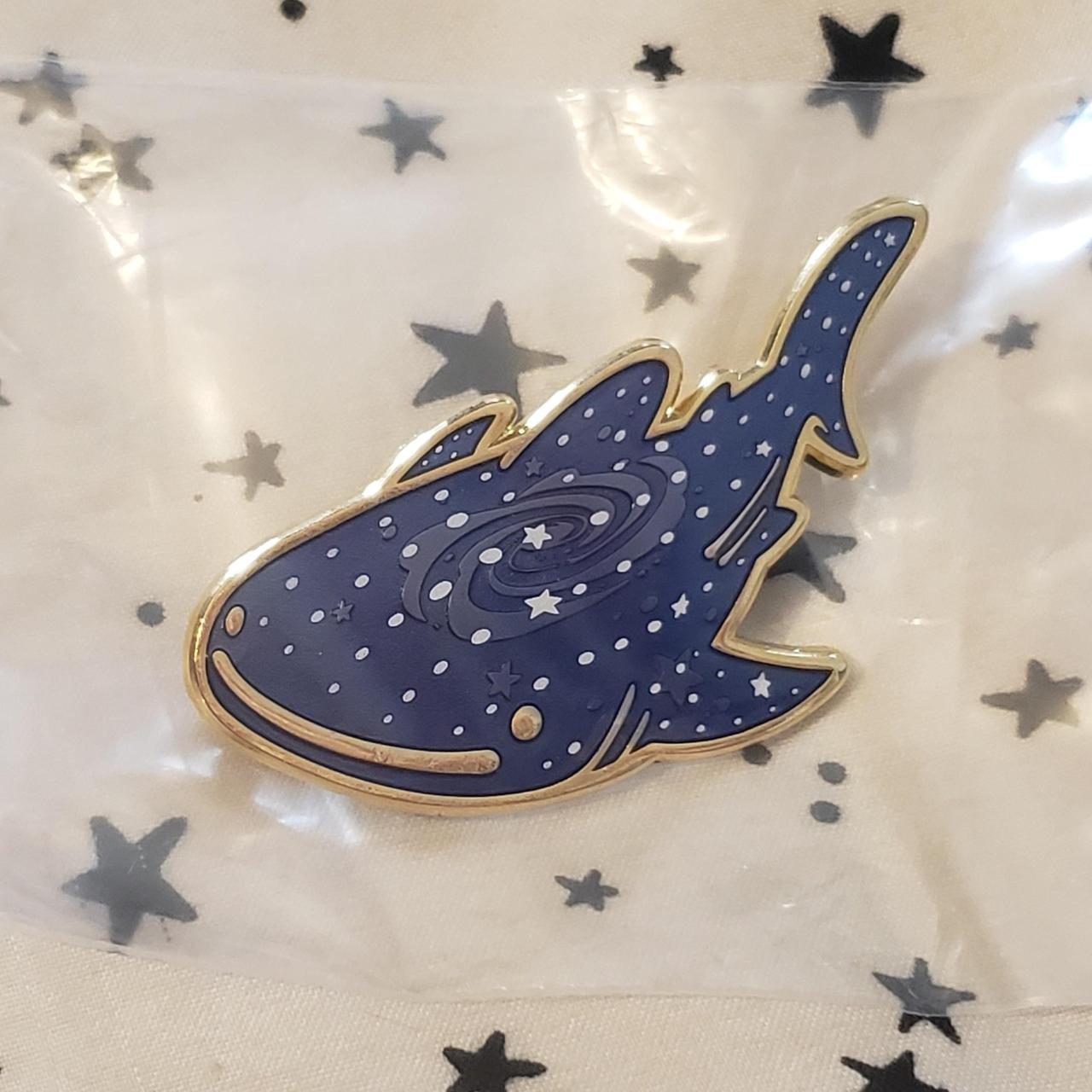 Blue galaxy whaleshark enamel pin by This Is... - Depop