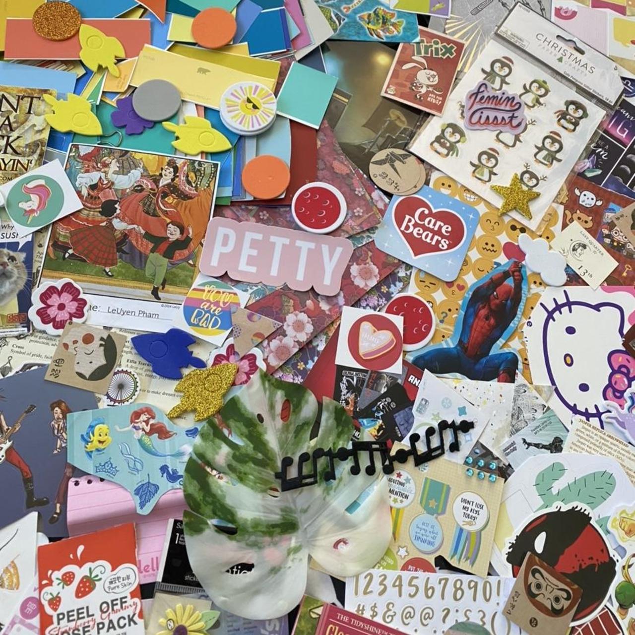Stickers, scraps, art materials bundle confetti!... - Depop