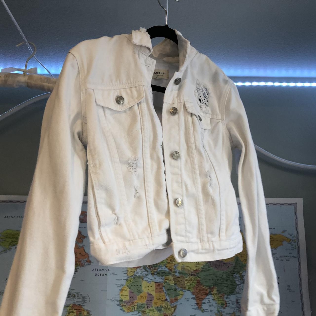 White denim jacket from Pacsun!! Super good quality... - Depop