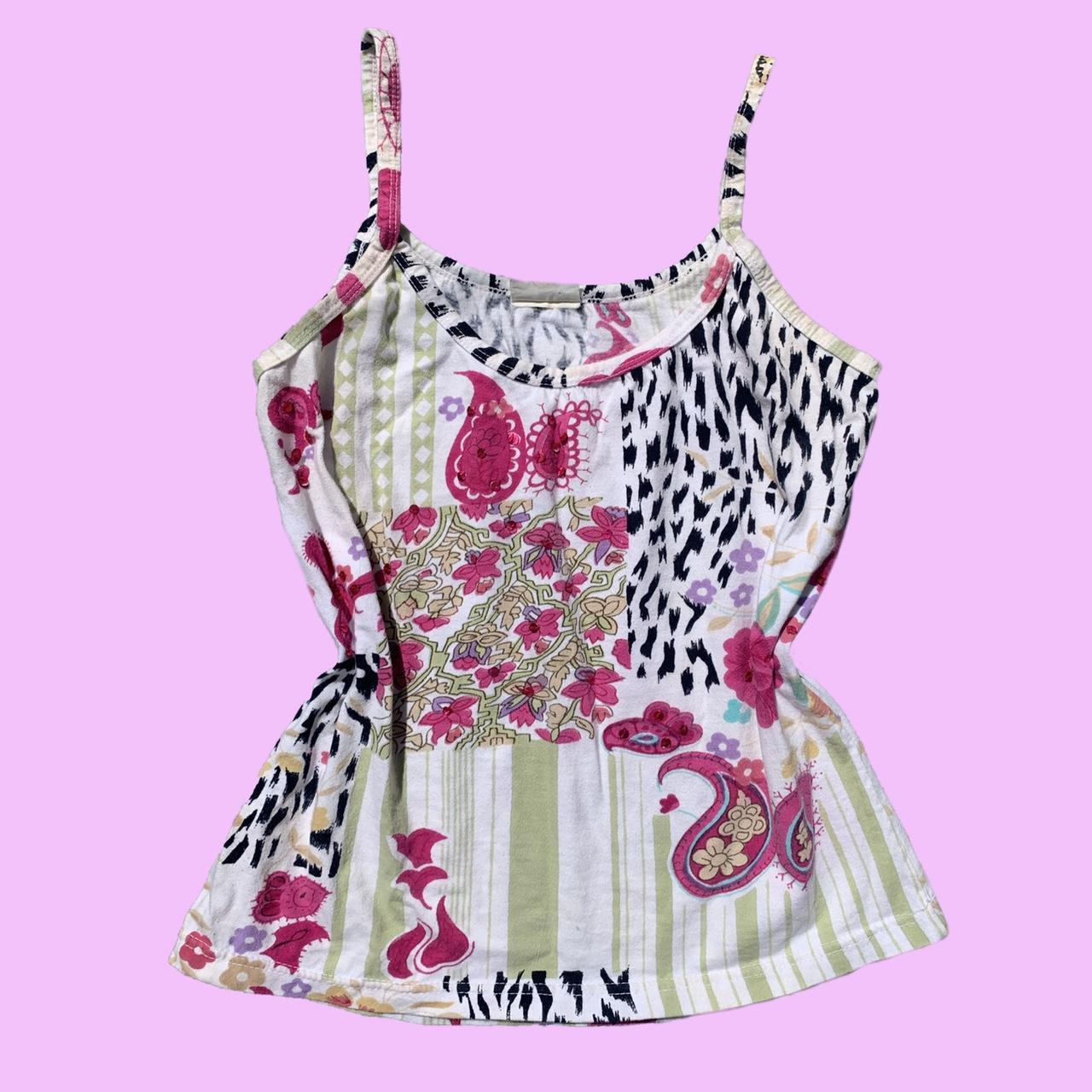 Y2K patchwork type cami top💖 Details: -Good... - Depop