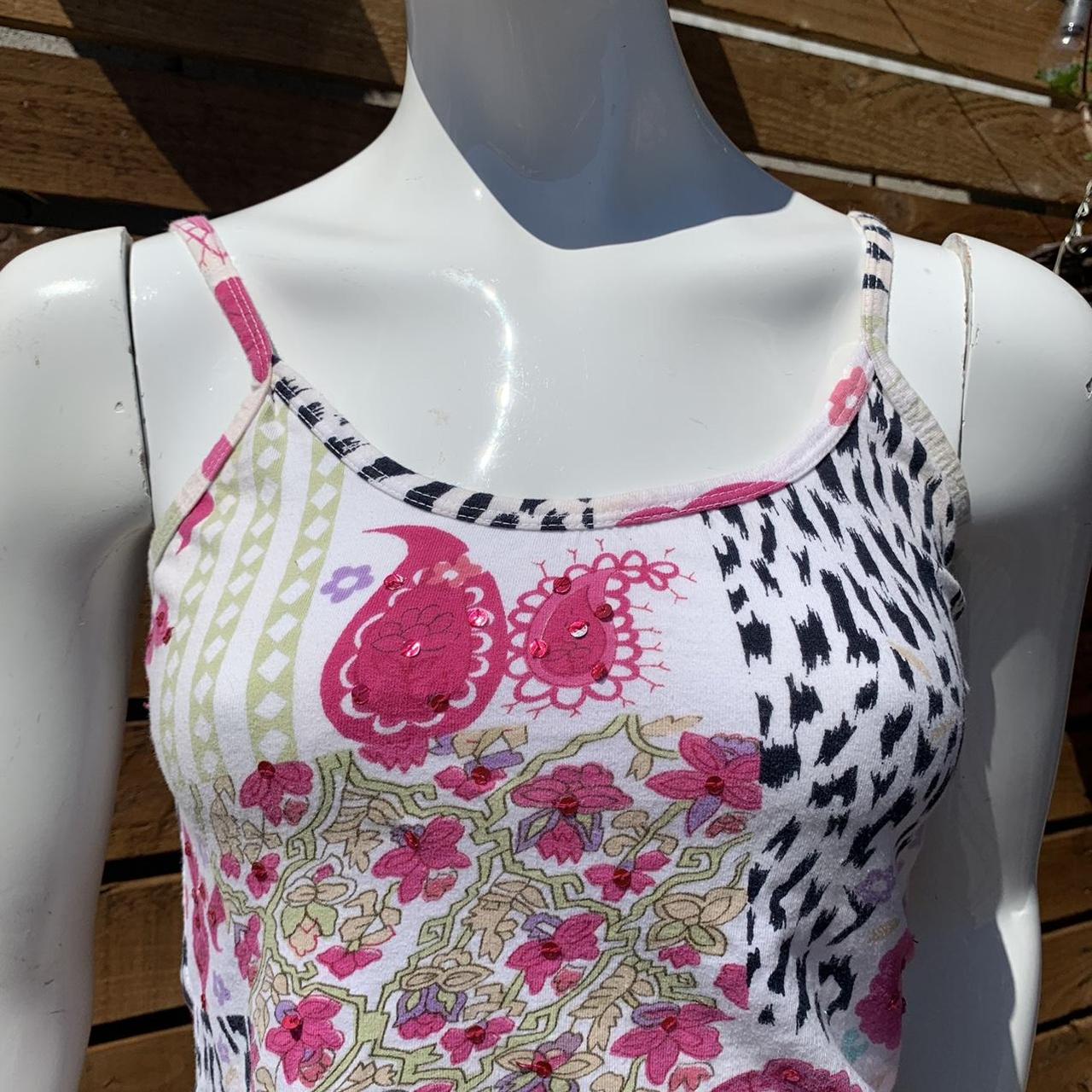 Y2K patchwork type cami top💖 Details: -Good... - Depop