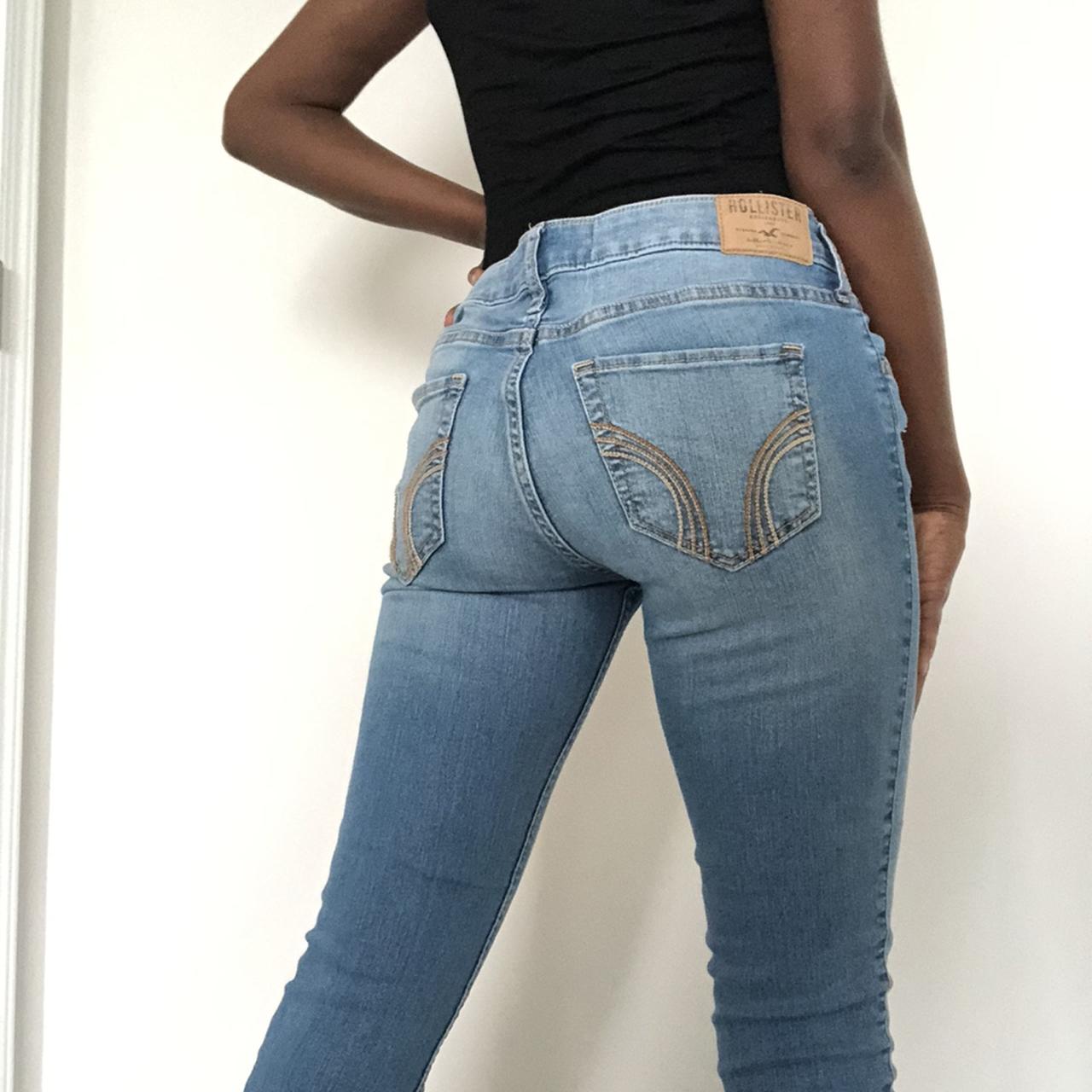 low rise distressed jeans from Hollister!! Size: 3... | Depop