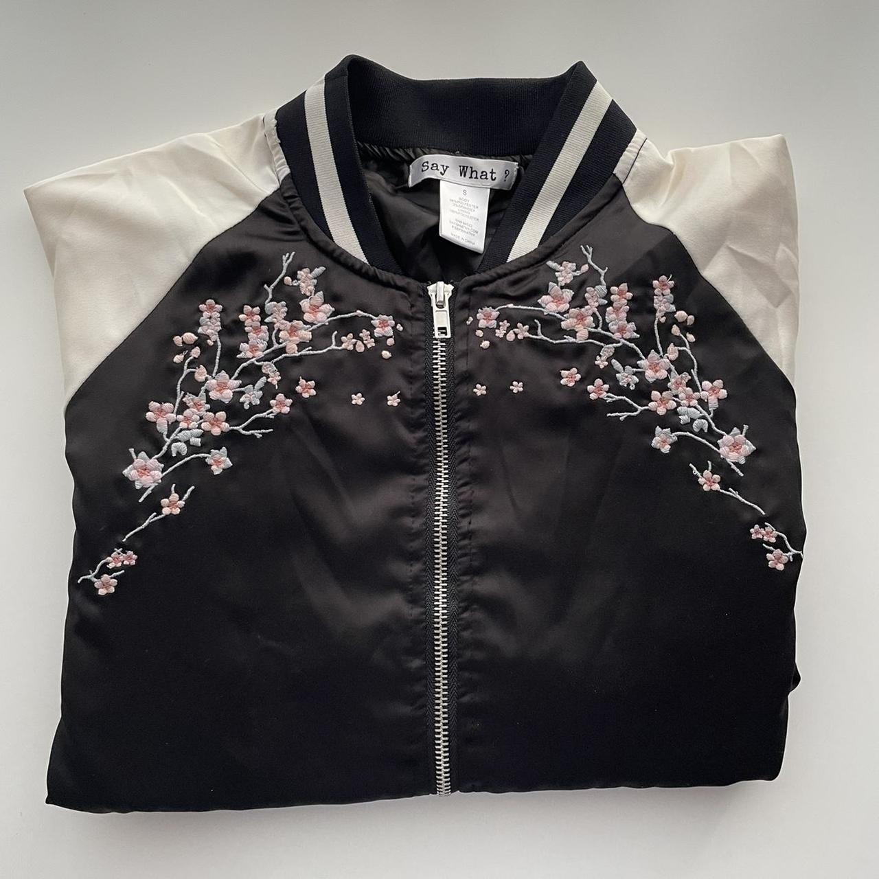 say what! cherry blossom bomber jacket !! the... - Depop