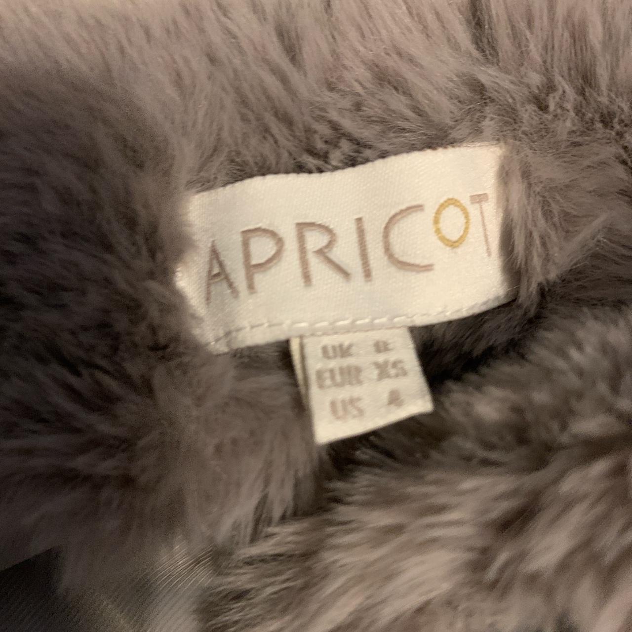 Apricot grey faux fur jacket . Faux fur jacket .... - Depop