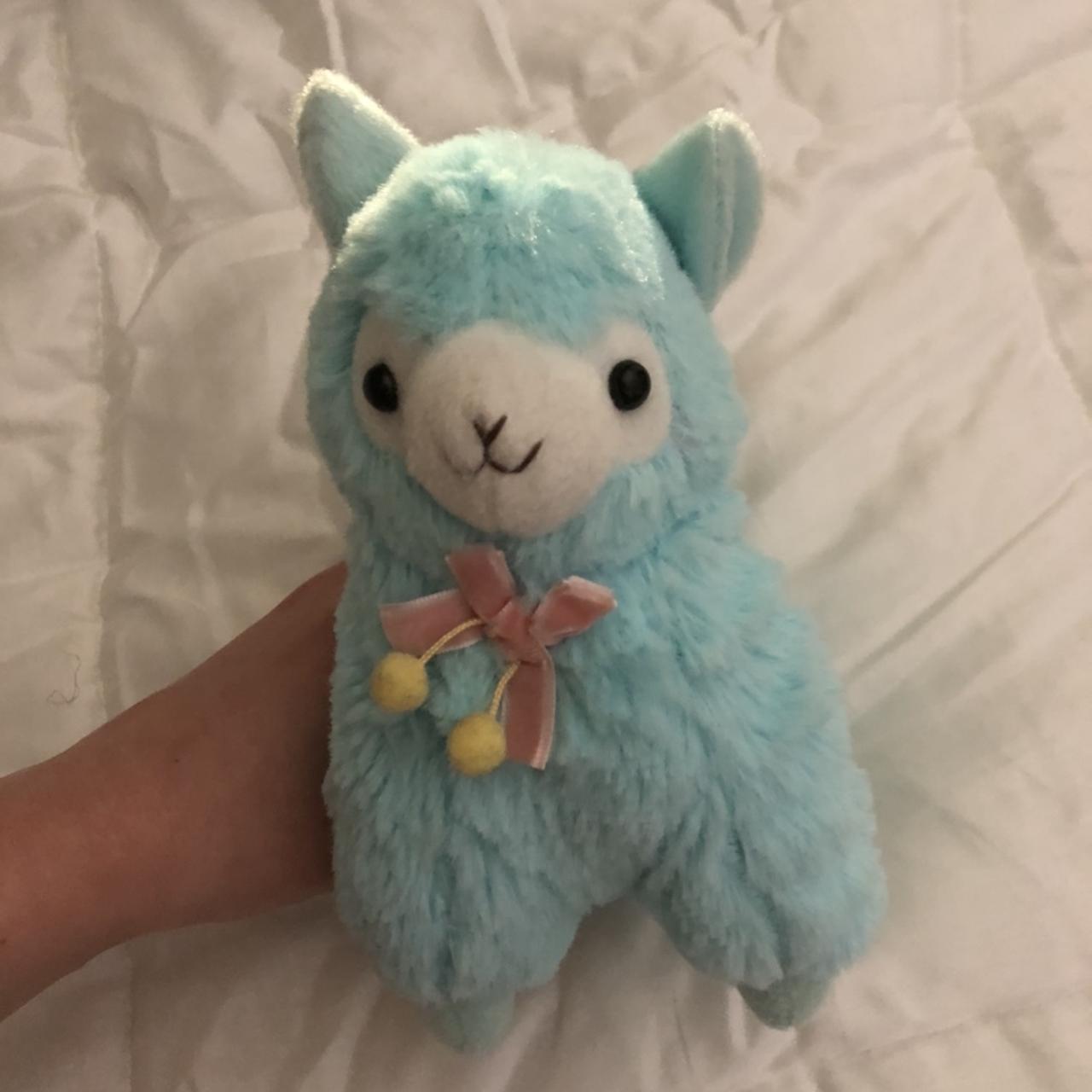 blue llama plushie never used soft and... - Depop