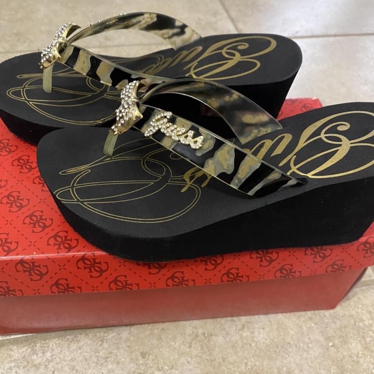 Brand New Embellished Guess Bow Platform... - Depop