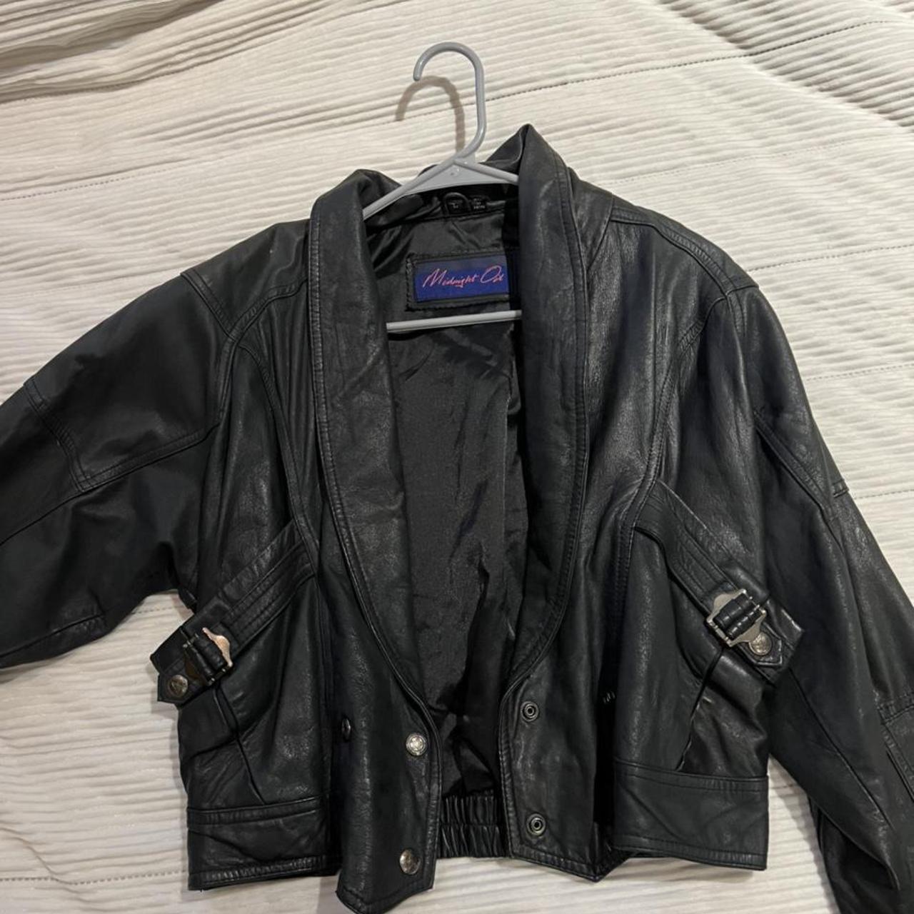 Midnight oil Leather jacket Size L but fits like a S - Depop