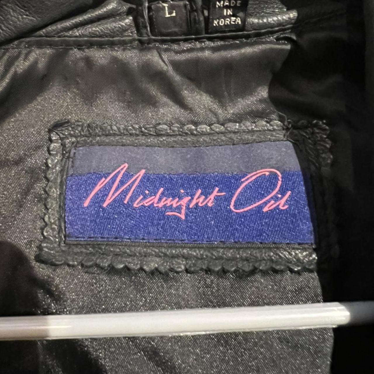 Midnight oil Leather jacket Size L but fits like a S - Depop
