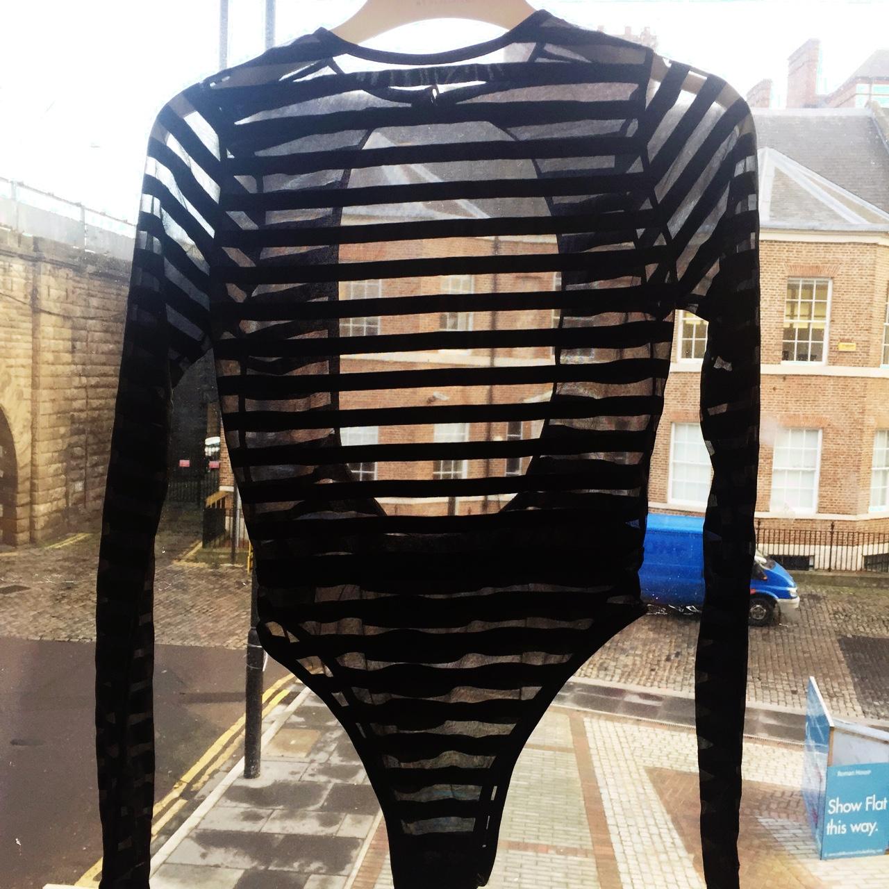 **NEVER WORN** Asos Black sheer bodysuit UK... - Depop