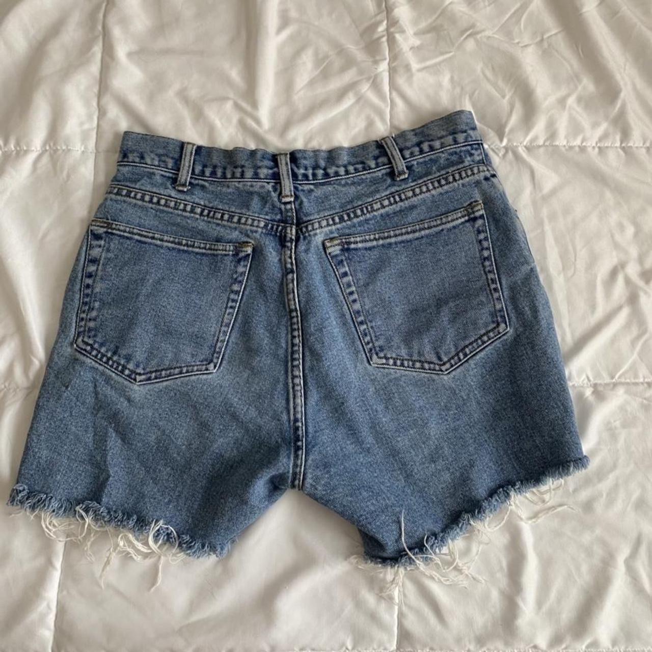 denim shorts model off duty vibe #urbanoutfitters... - Depop