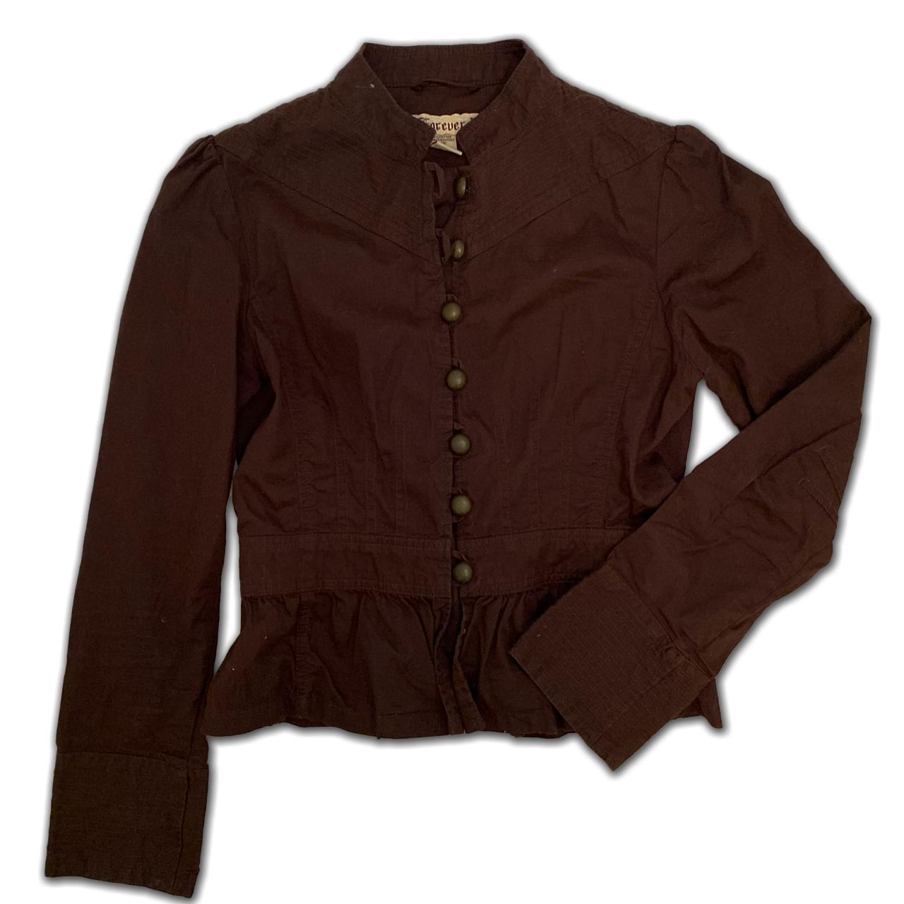 thrifted brown button up blouse Brand :... - Depop
