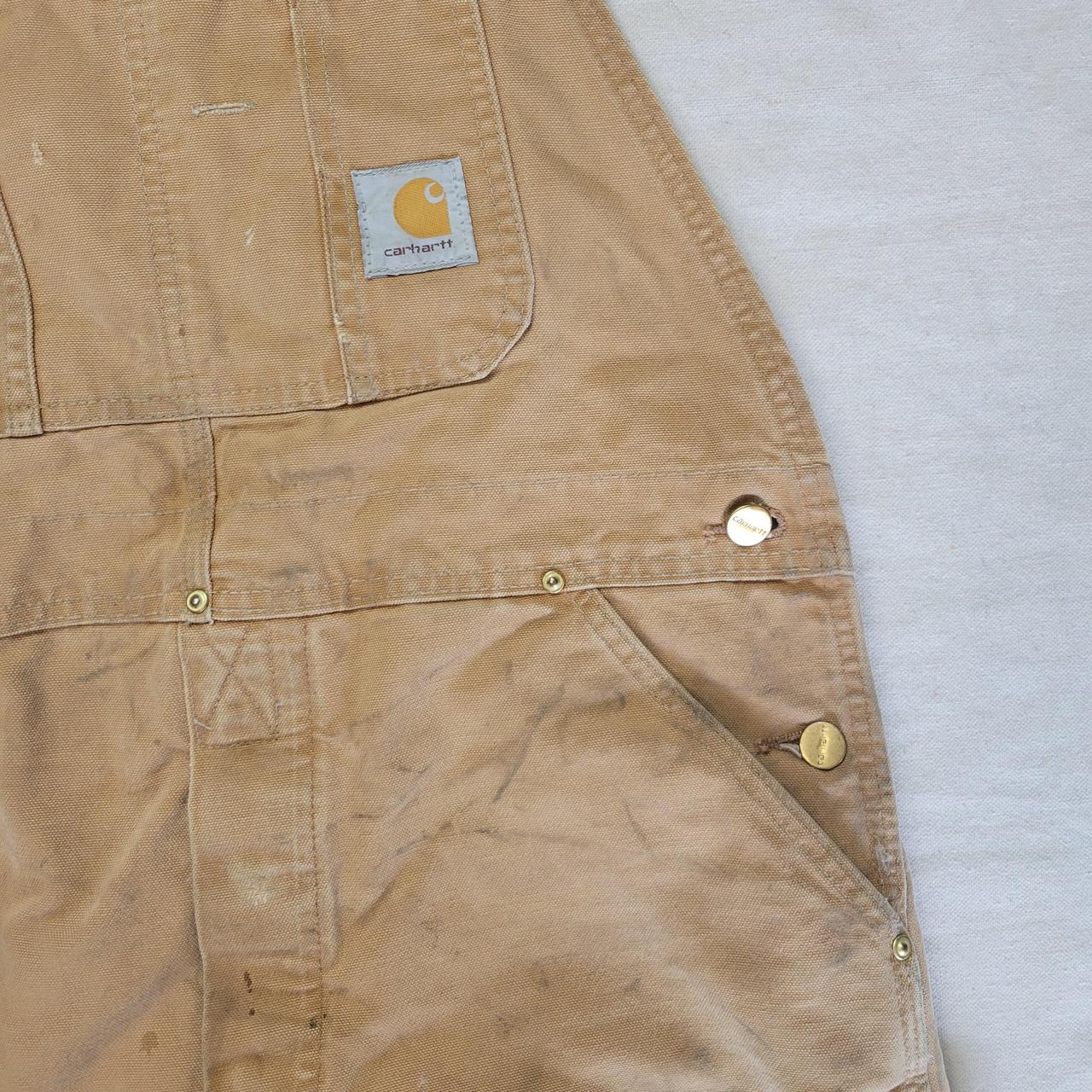 Vintage made in USA tan Carhartt double knee... - Depop