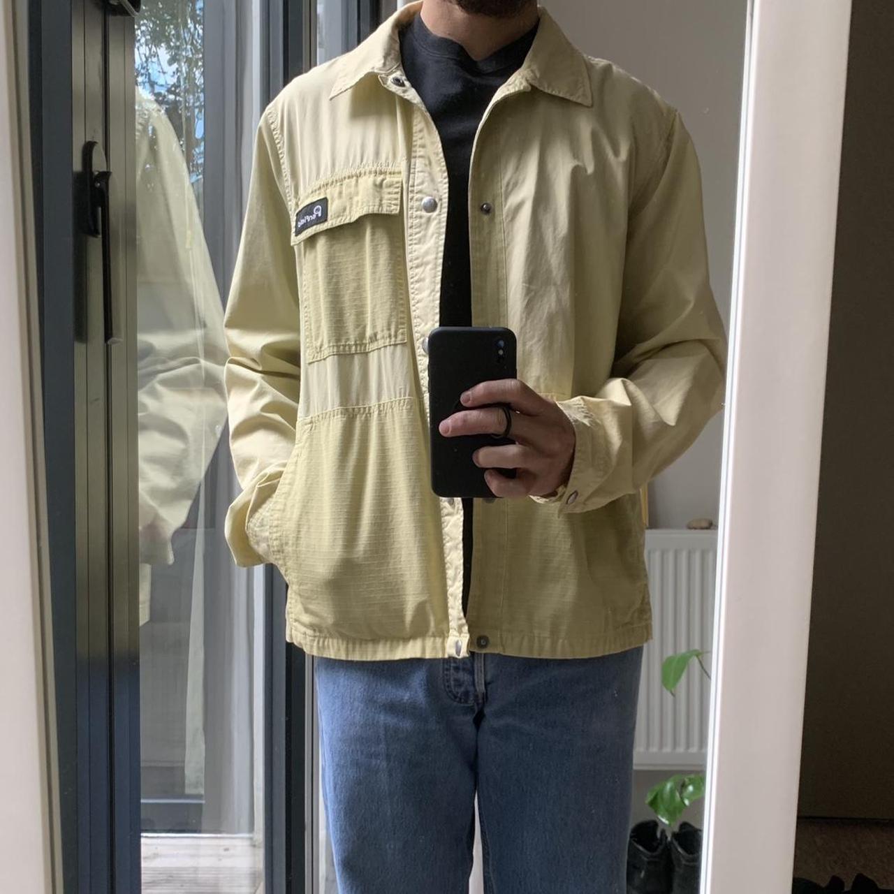 Penfield Men's Cream and Yellow Jacket | Depop