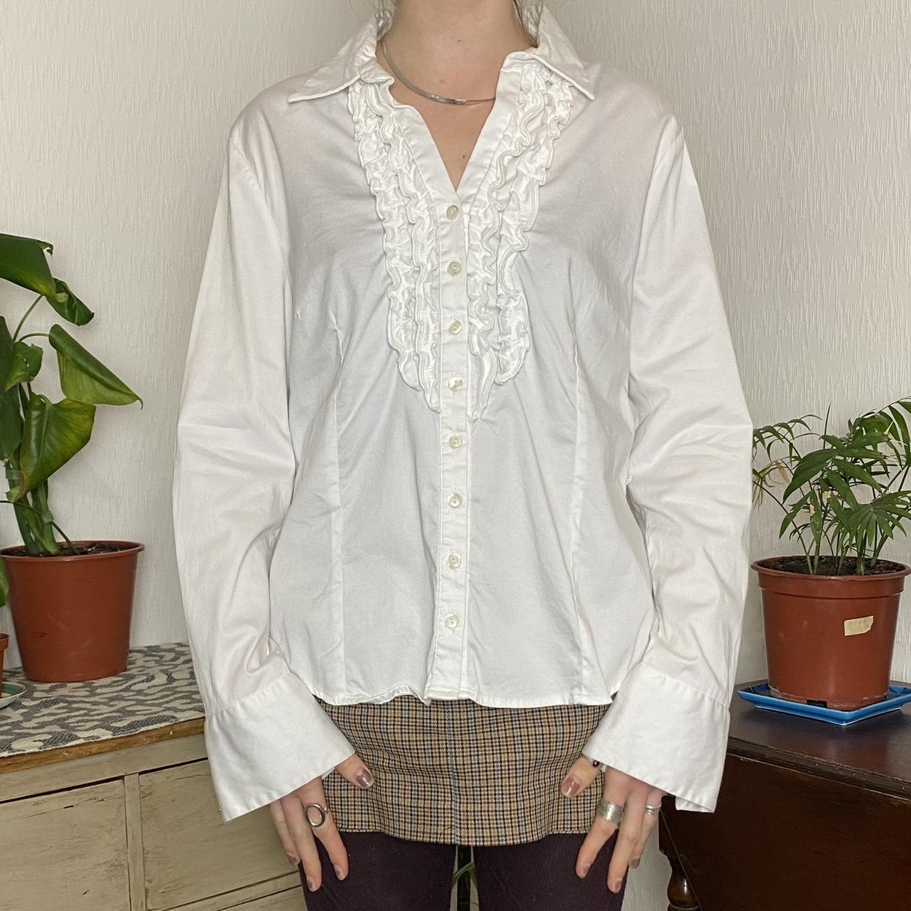 a billowy, puffy, flowing white poet blouse will... - Depop
