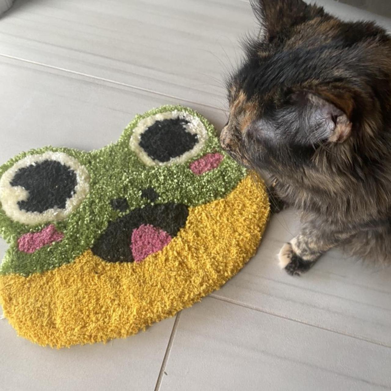 Handmade cottagecore-esque frog rug 🐸💚 abt 15 inches... - Depop