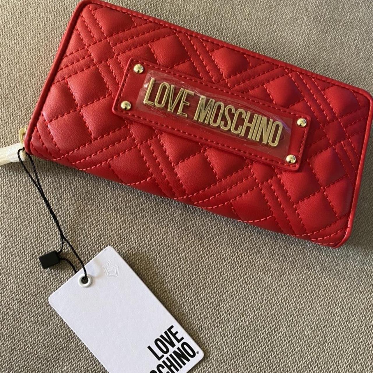 Red quilted Love Moschino wallet Brand new with... - Depop