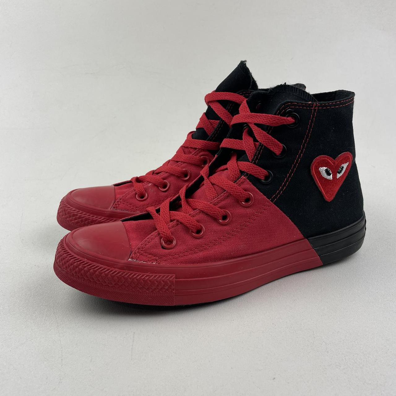 COMME DES GARÇONS PLAY Black / Red Converse Edition... - Depop