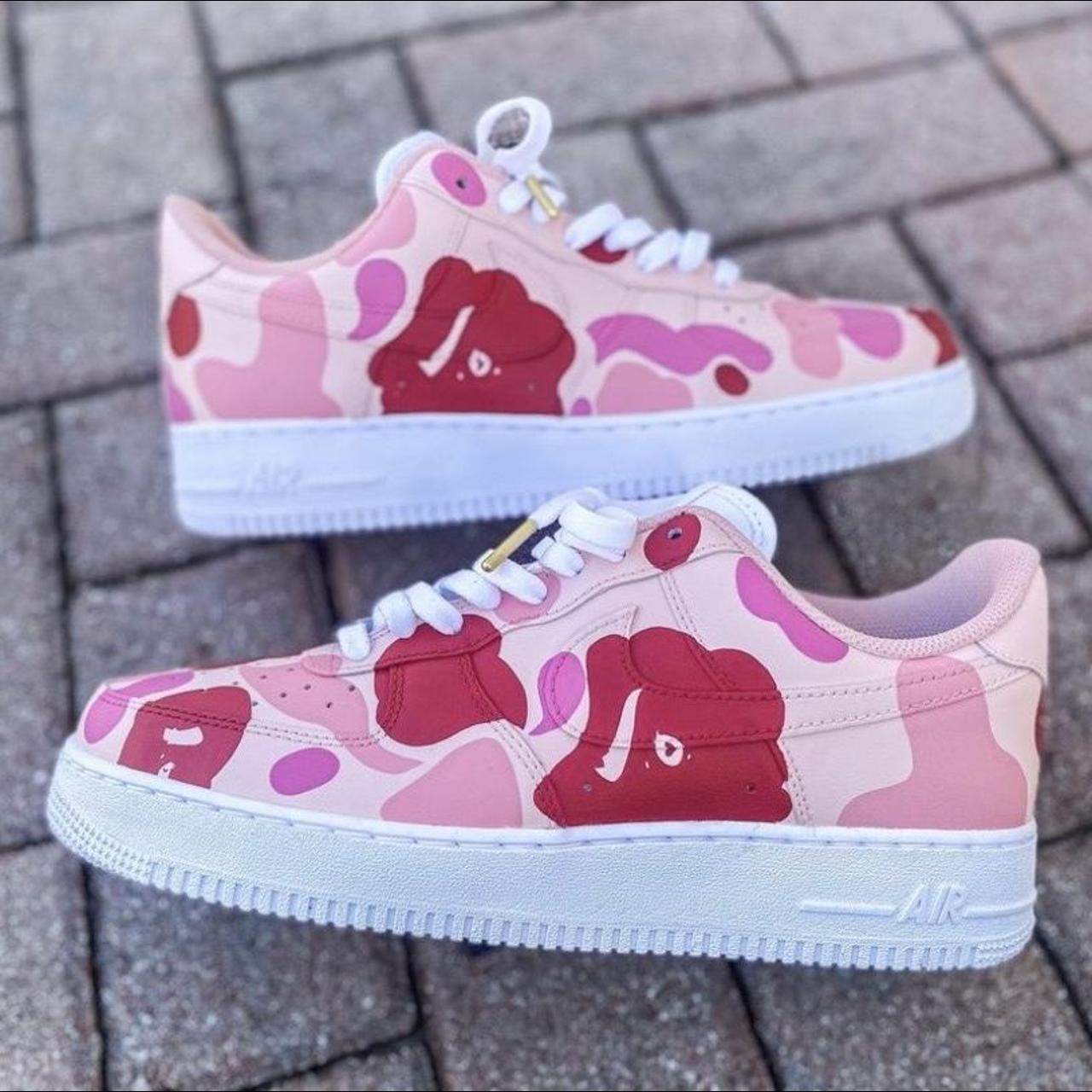 Nike AF1 Pink Camo BAPE Sneaker [Men’s... - Depop