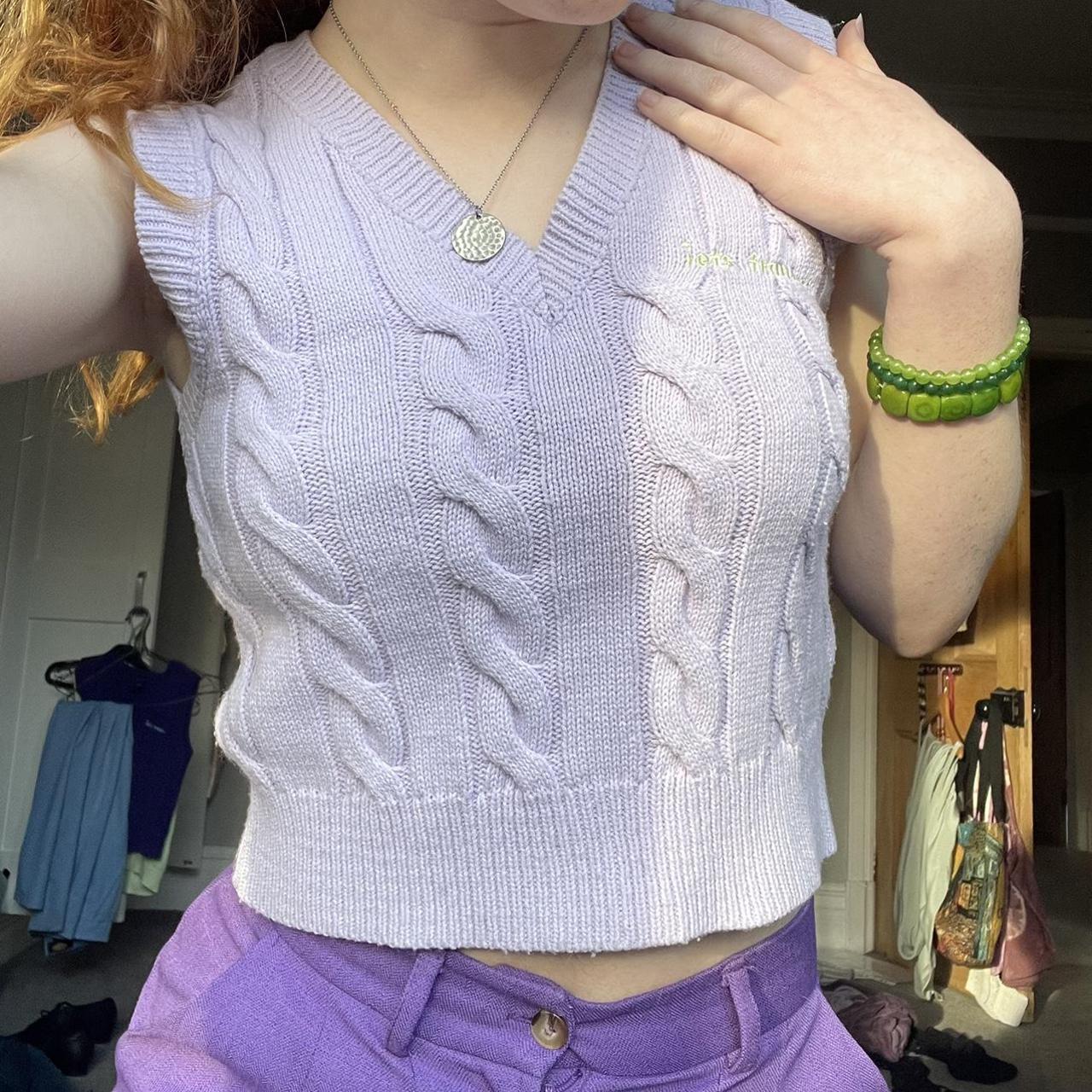 Iets frans lilac / purple sweater vest from urban... - Depop
