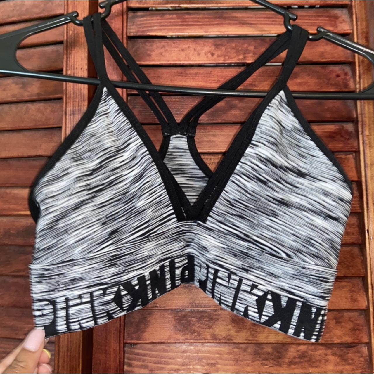 PINK bra with strap detail in the front. Works for... - Depop