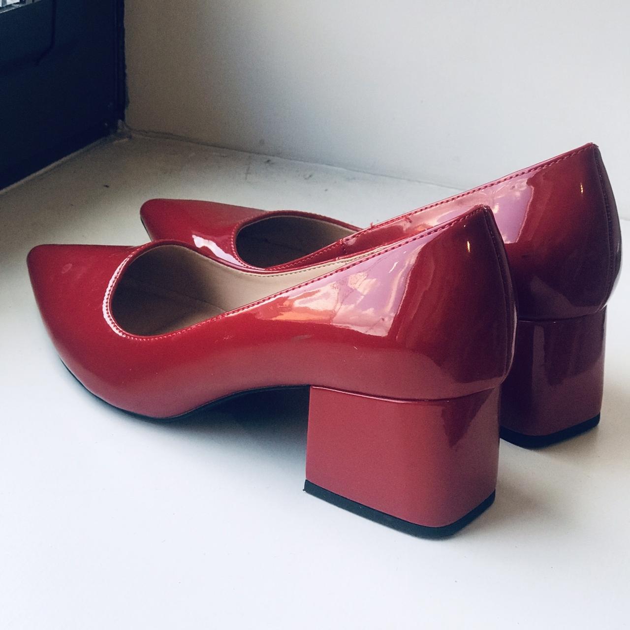 Lovely pair of patent ruby red shiny heels 💋 These... - Depop