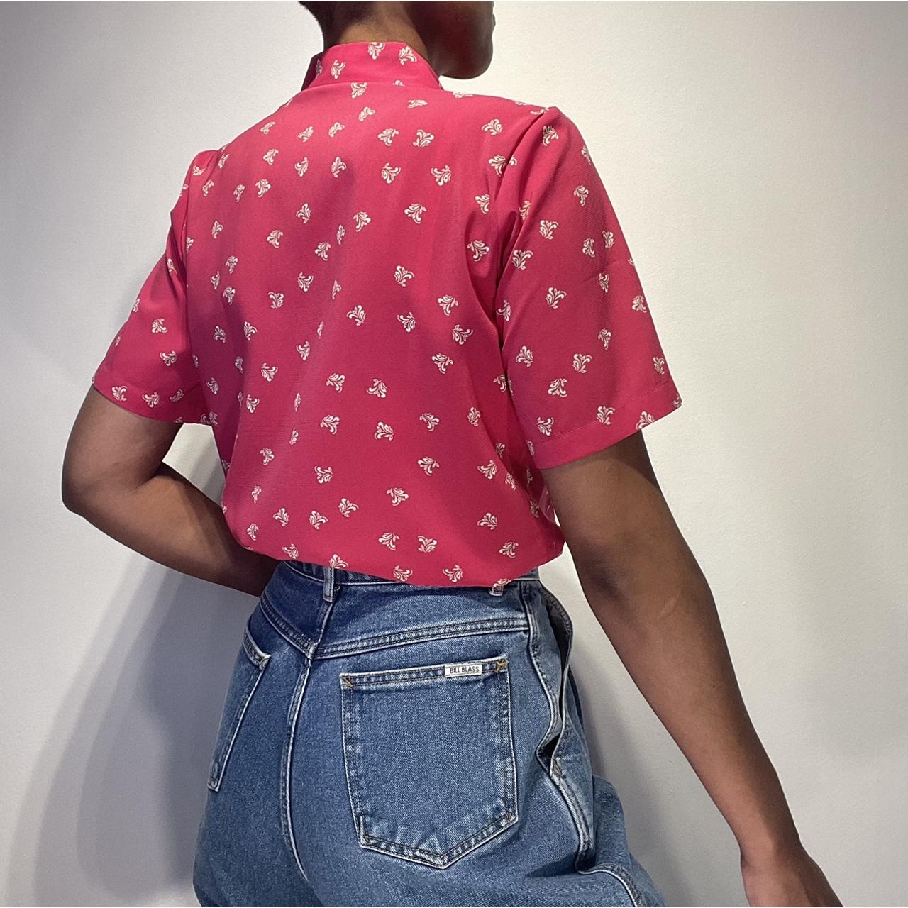 Vintage 90s Bright Pink Shirt FREE UK SHIPPING... - Depop