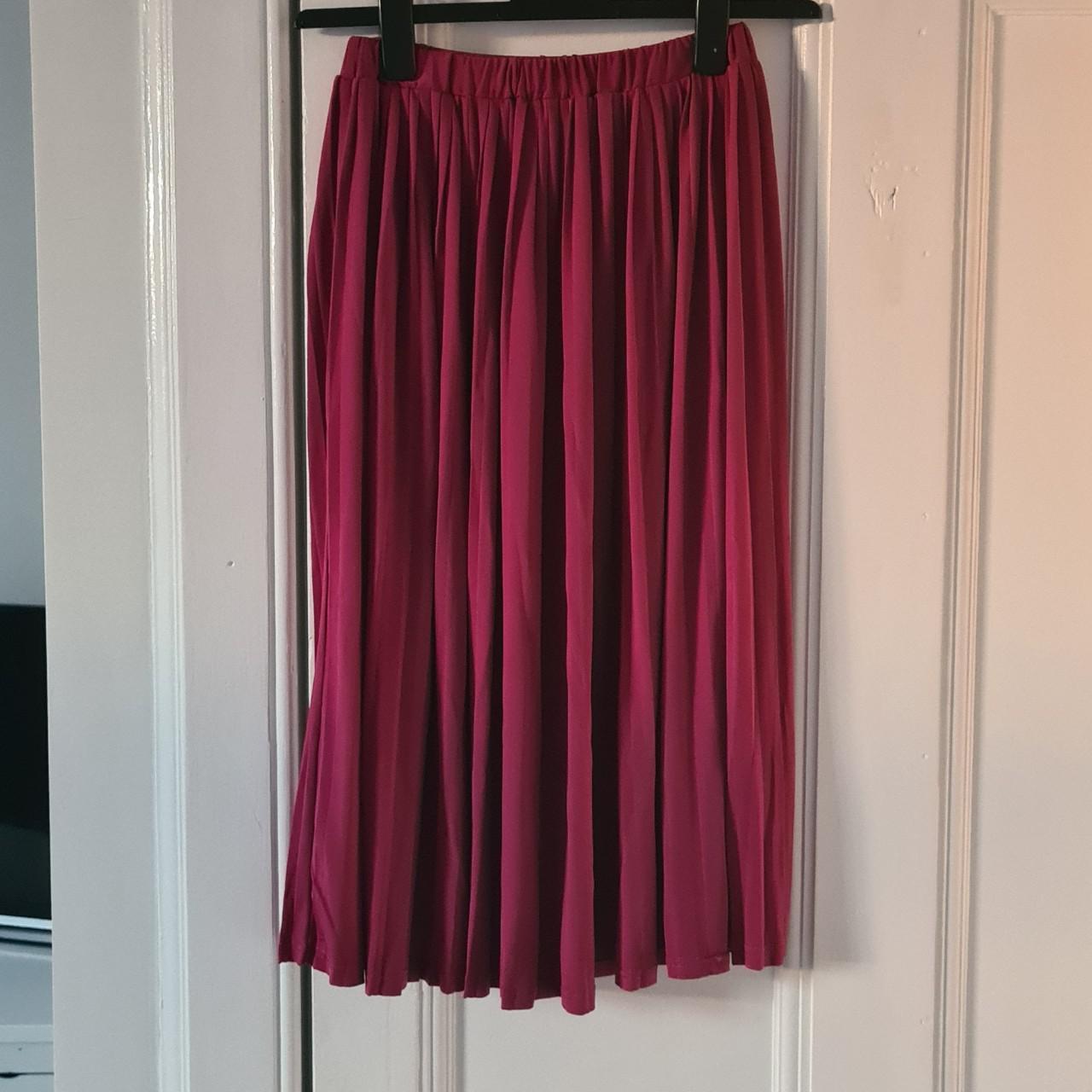 Missguided Raspberry Pink Midi Skirt SIZE 8 ... - Depop