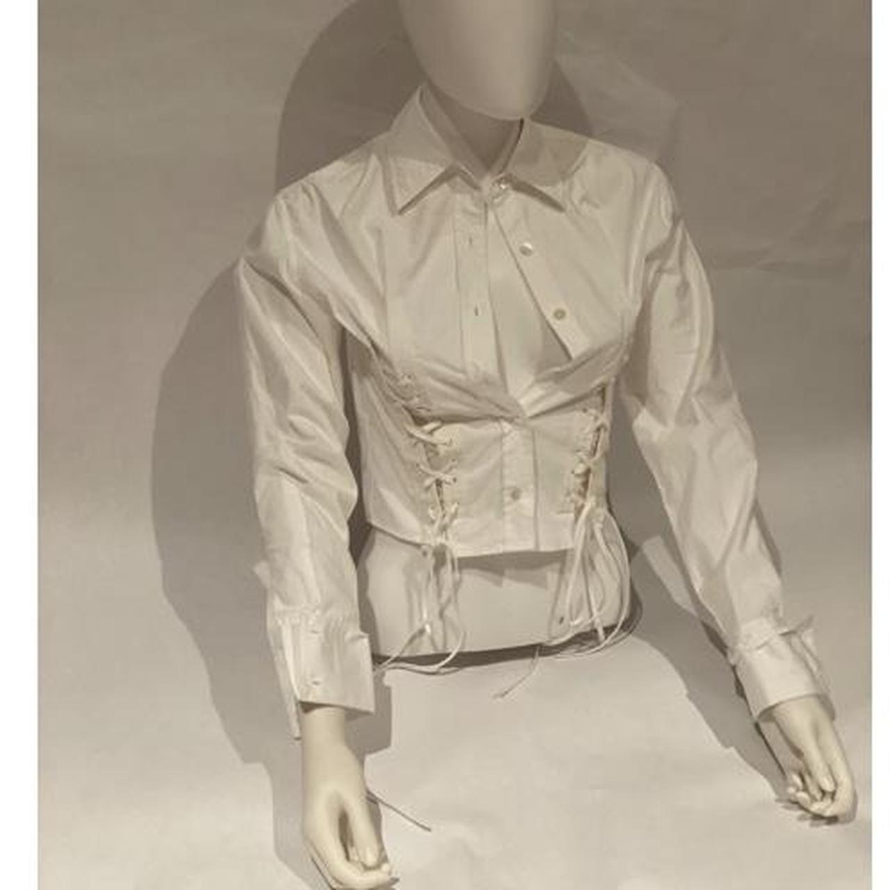 Alexander McQueen McQ Label white woven button up... - Depop