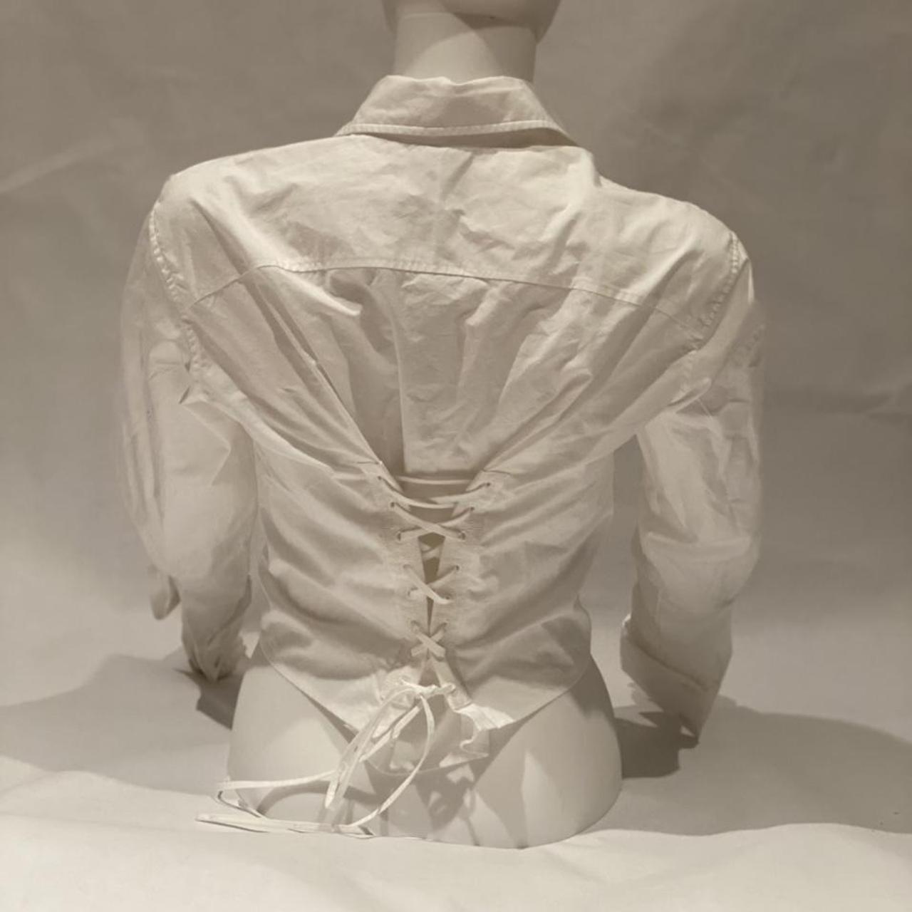 Alexander McQueen McQ Label white woven button up... - Depop