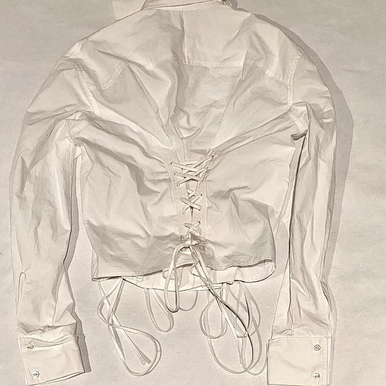 Alexander McQueen McQ Label white woven button up... - Depop