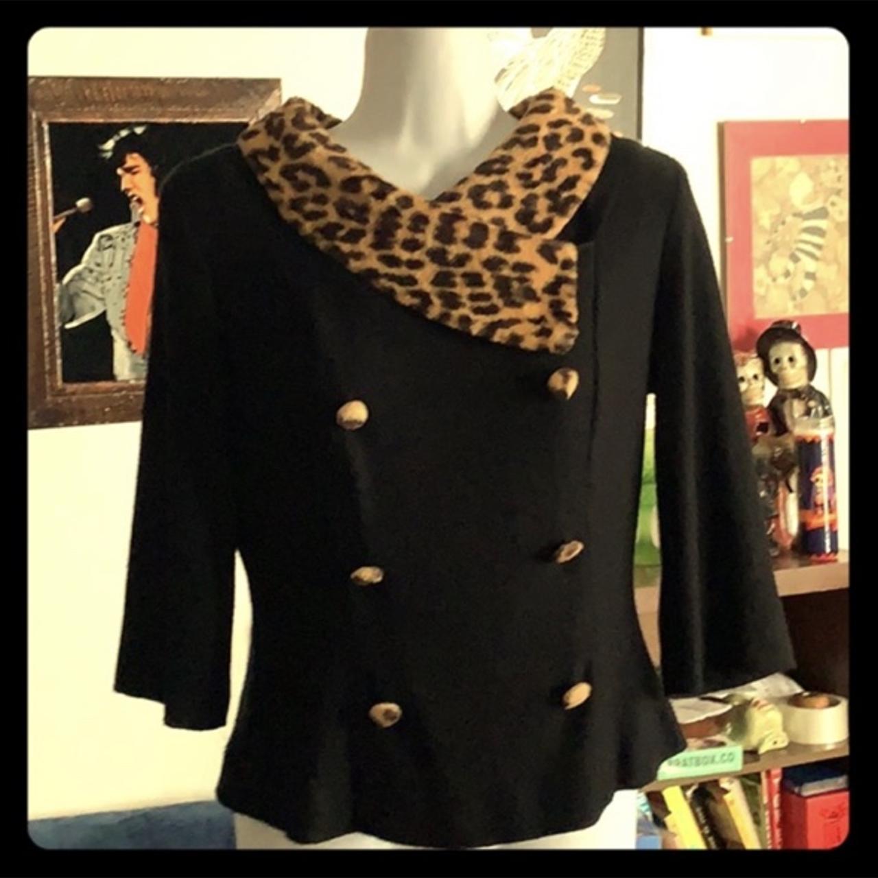 True #Vintage Black Knit/Wool Blend Top by Lora... - Depop