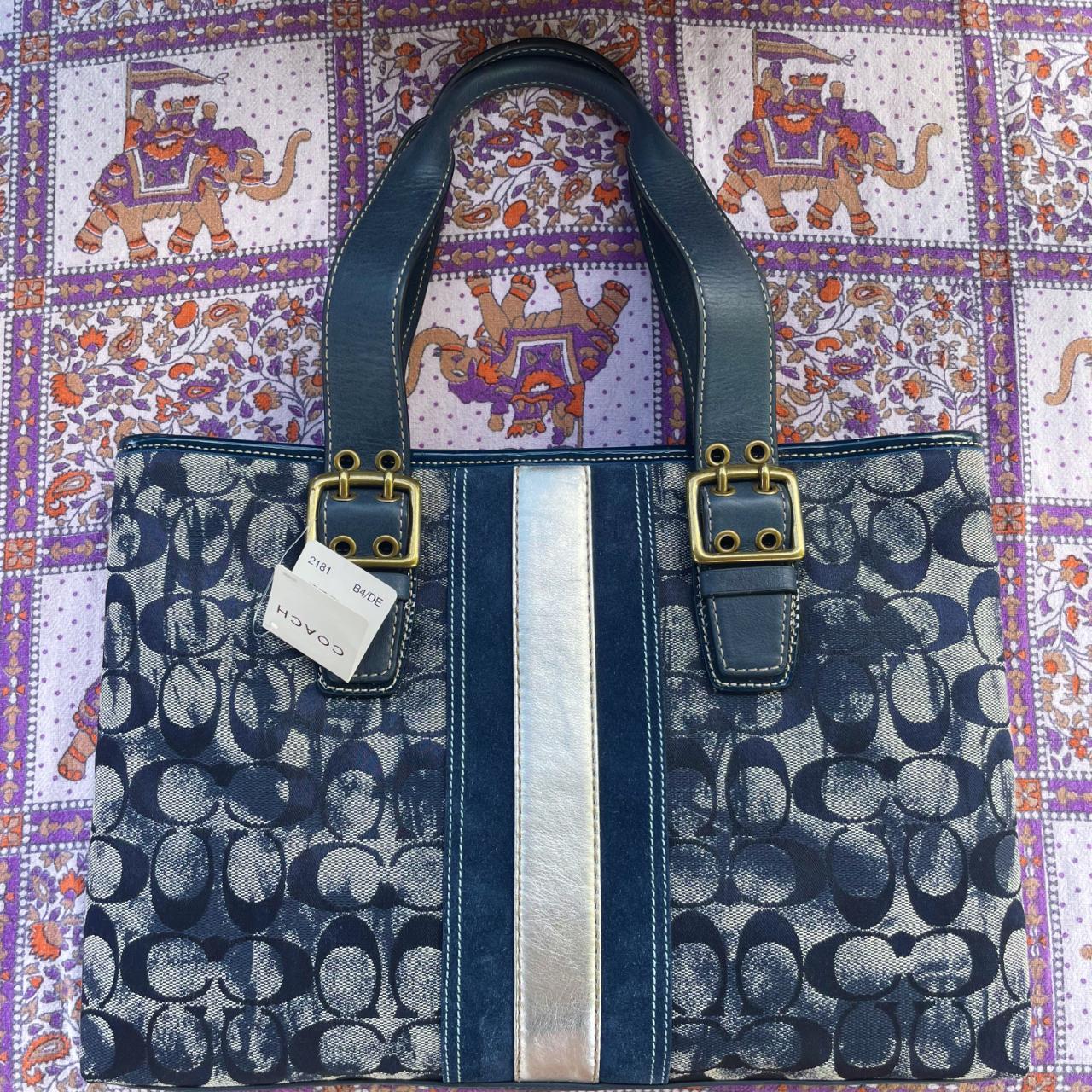 Beautiful blue vintage Coach purse! Brand new with... - Depop
