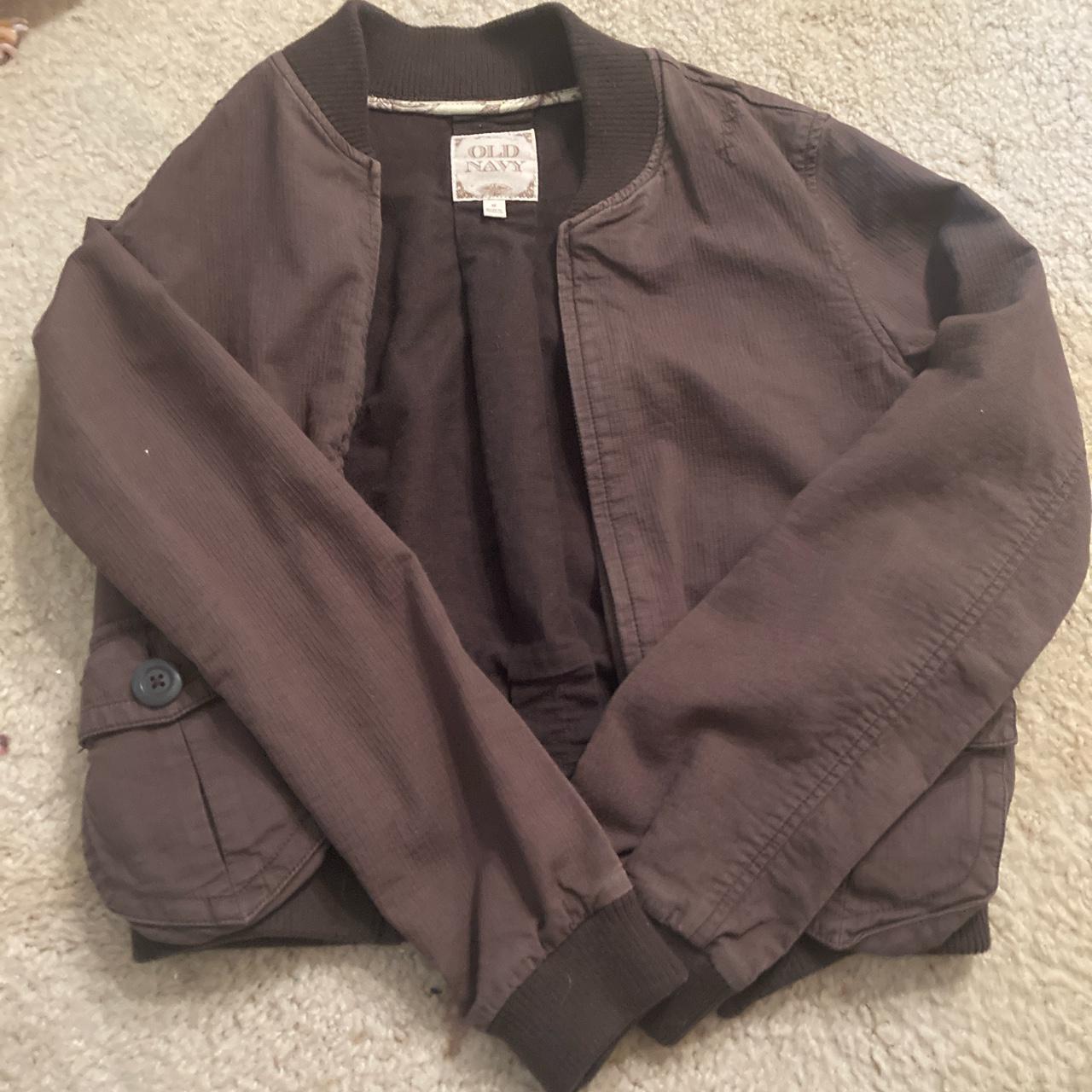 Brown Old Navy bomber jacket. It’s very comfy and is... - Depop