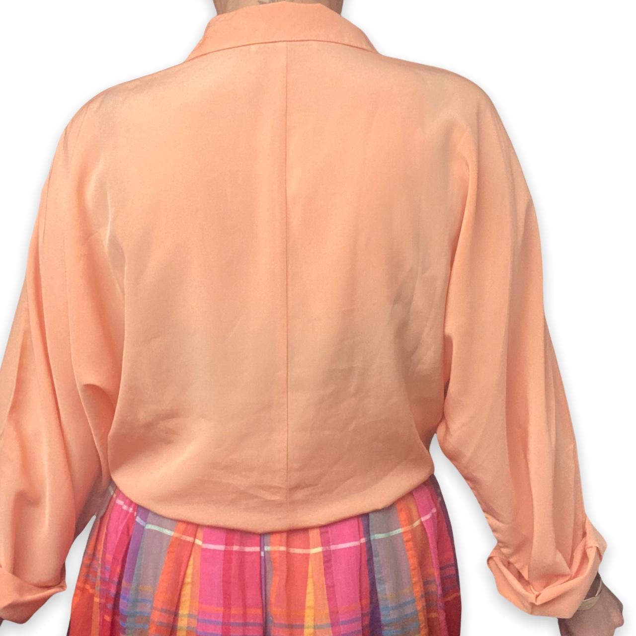 80s Blouse Stunning Apricot coloured monochrome... - Depop