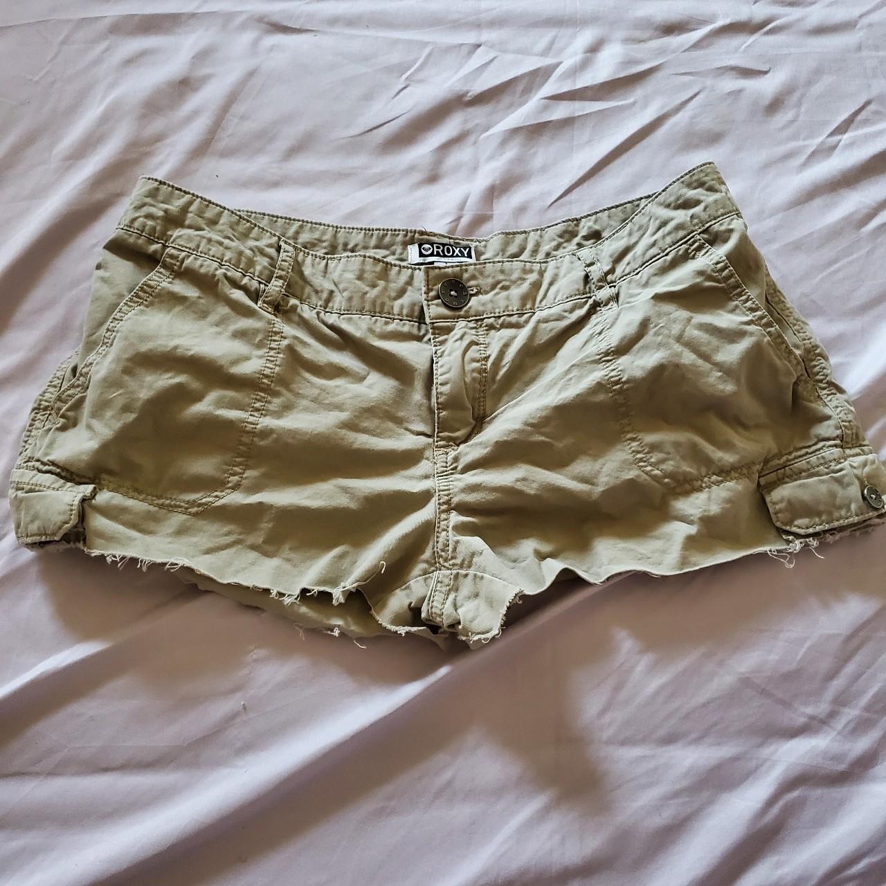 cargo shorts Roxy cut cargo shorts low rise raw... - Depop