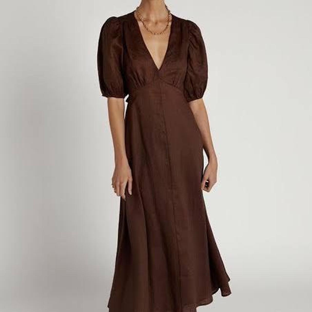 Dissh Demi chocolate dress Size 10 Worn once - Depop