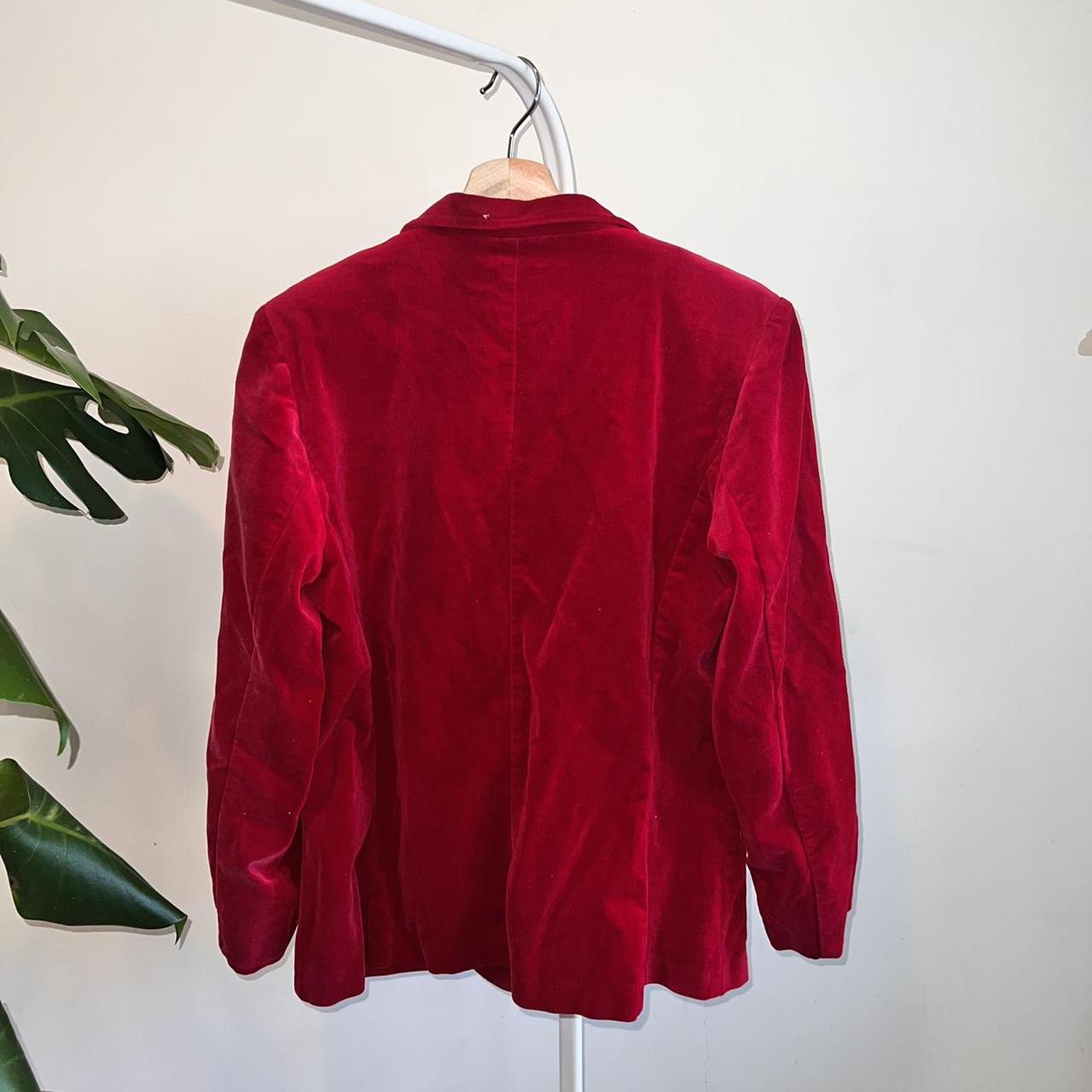 AWESOME RED VELVET JACKET ️‍🔥 cool statement piece... - Depop