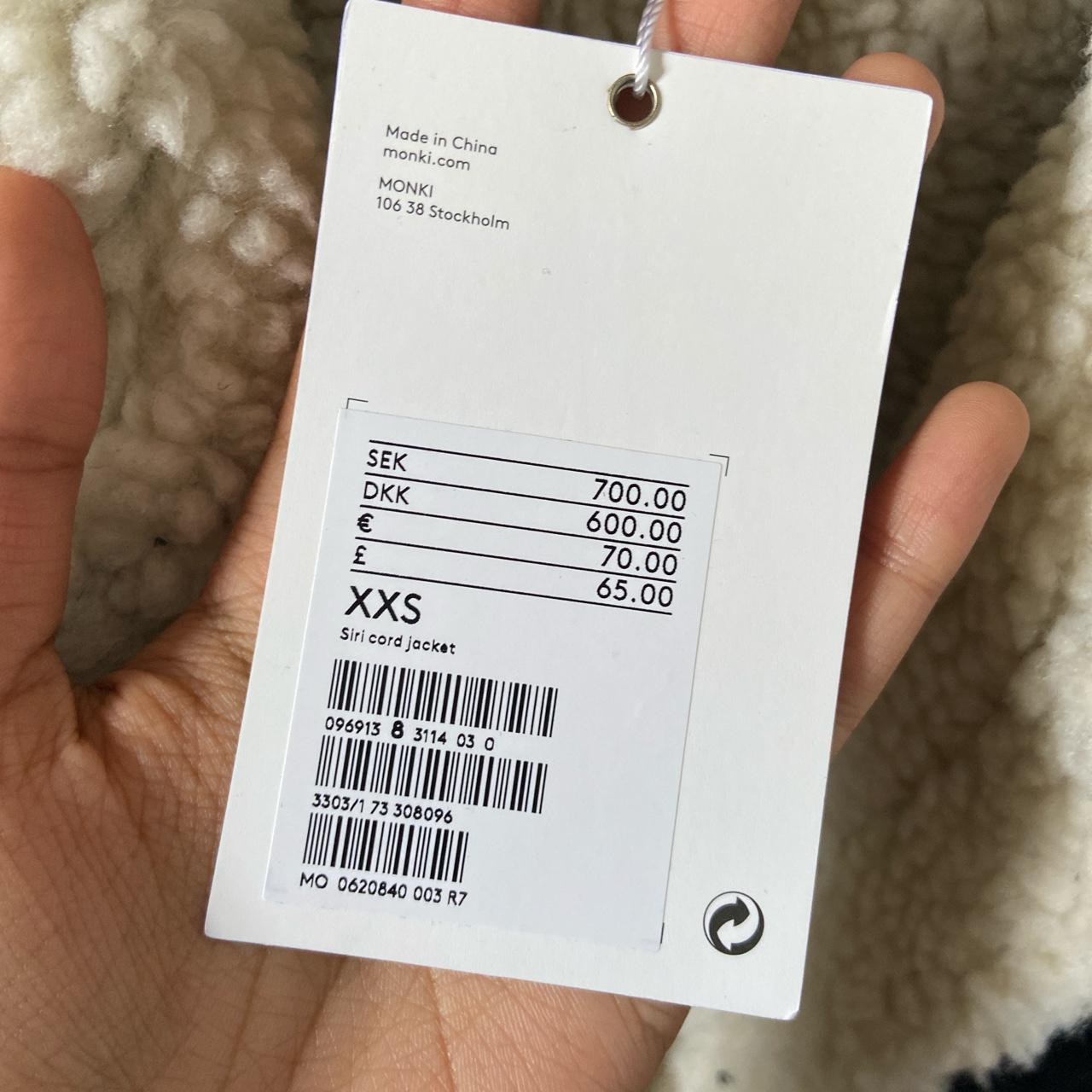 Monki Women's Navy and Cream Jacket | Depop