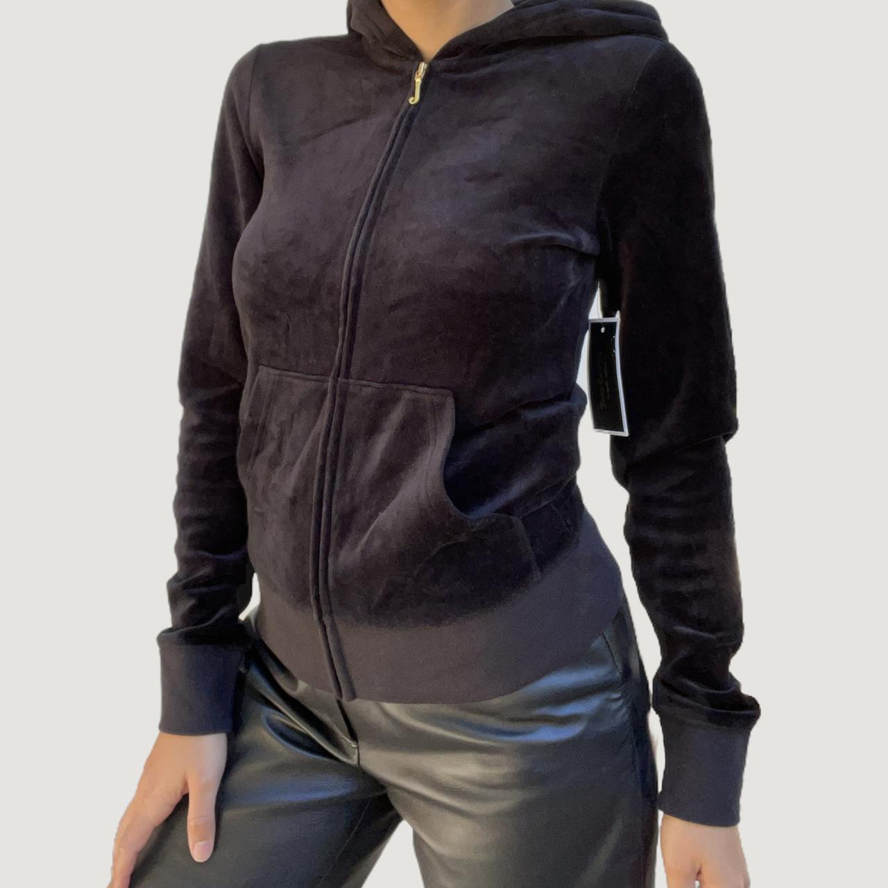 Juicy Couture Black Velour Tracksuit Hoodie... | Depop
