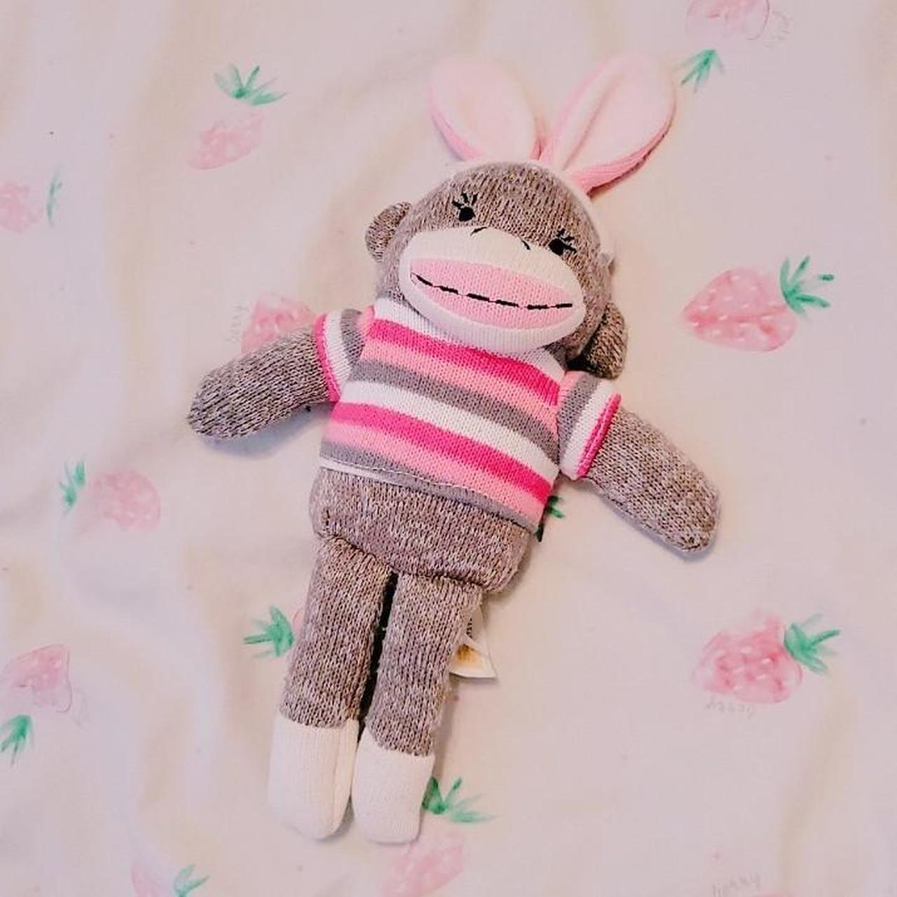 easter striped sock puppet monkey by Dan dee 6... - Depop