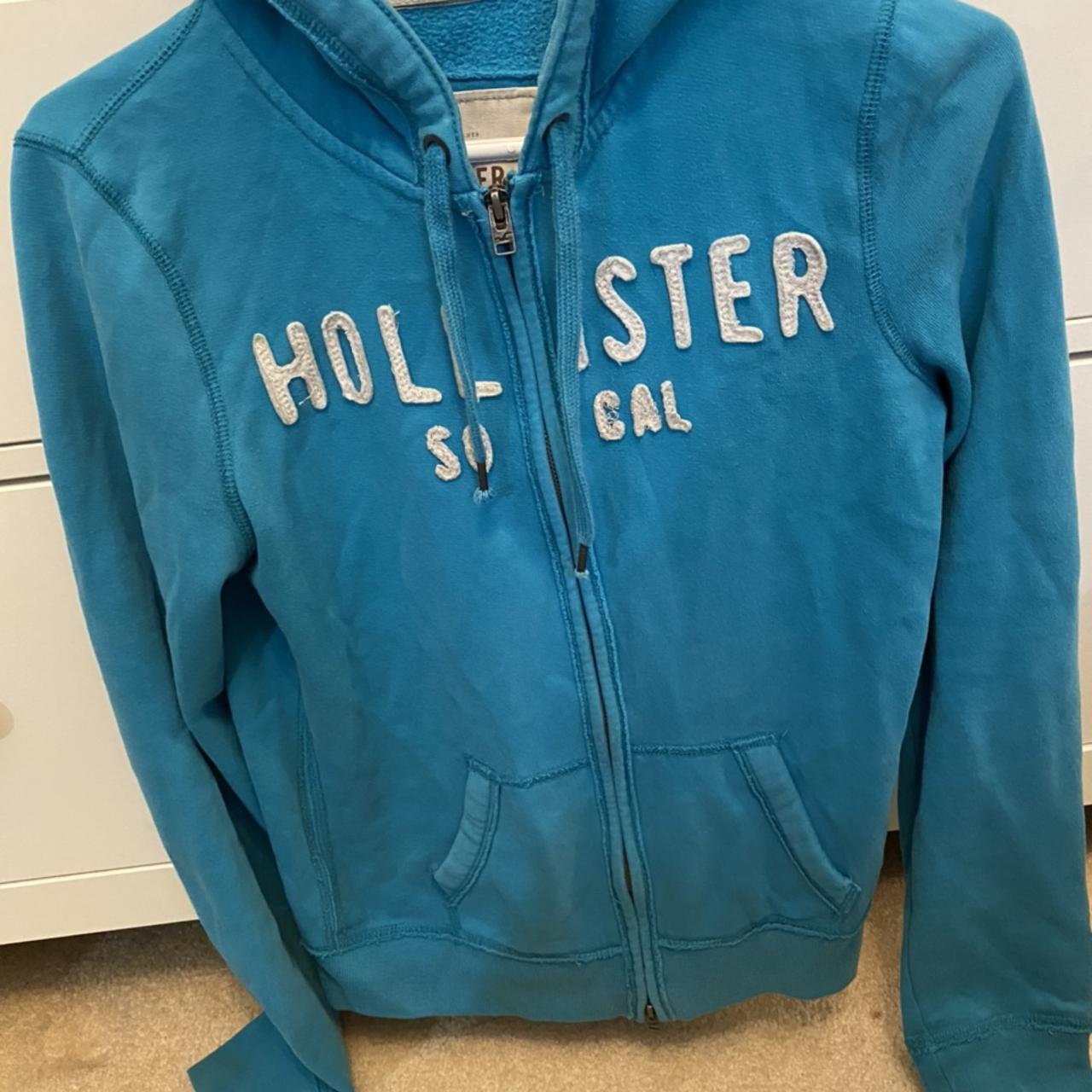 Iconic classic old Hollister blue zip-up sweater.... - Depop
