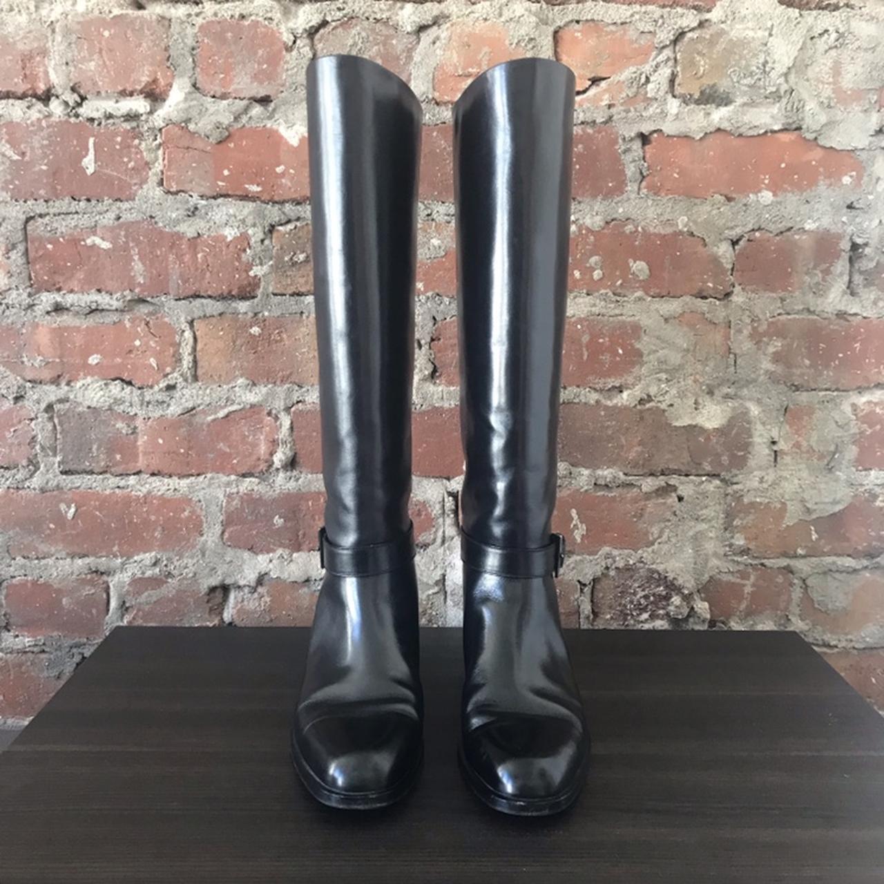 Bally Knee High Boots! Black Leather! Made in Italy!... - Depop