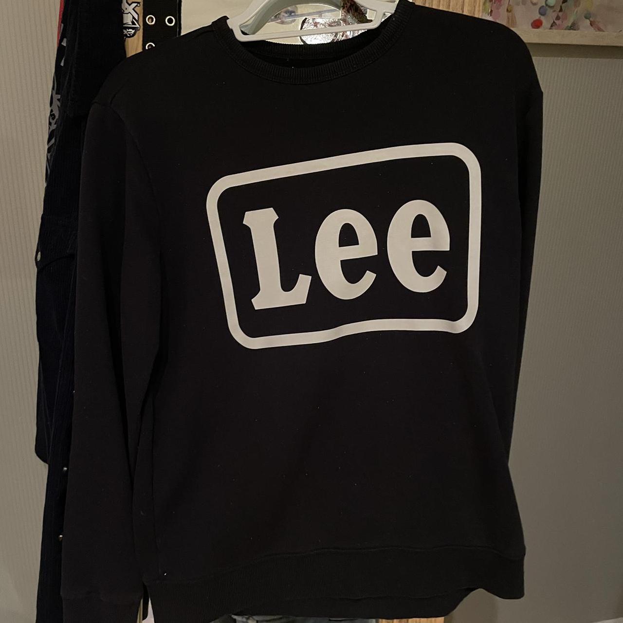 Lee Men's Black and White Sweatshirt | Depop