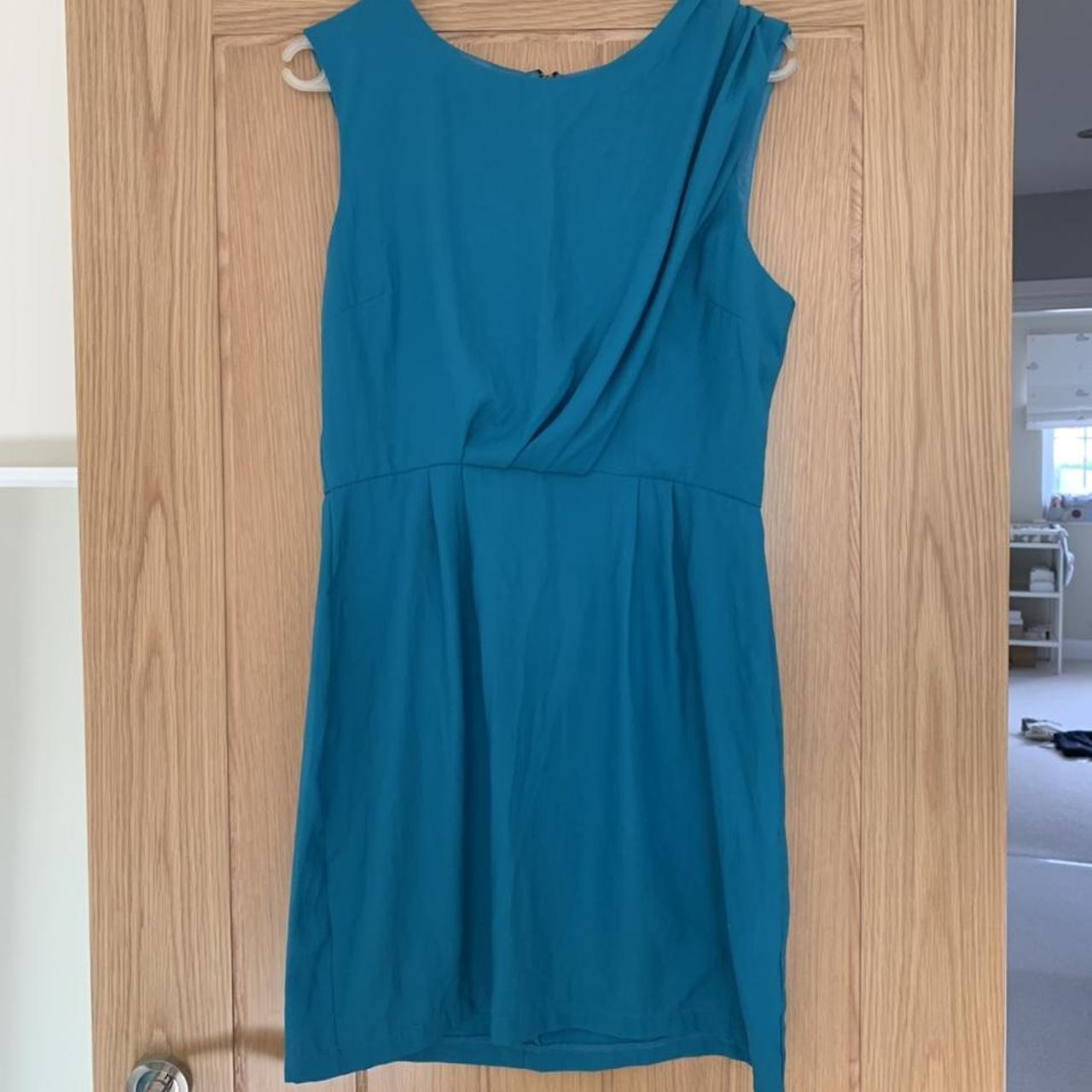 Amazing teal mini dress with zip back detail. Only... - Depop