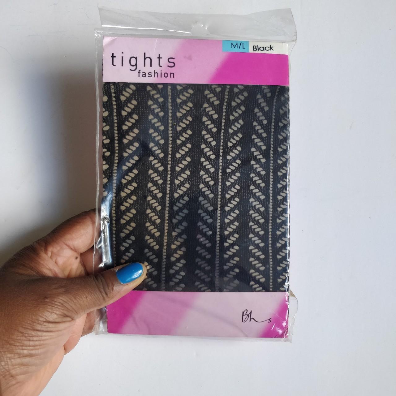 Women's pattern tights in black New, unworn and in... - Depop