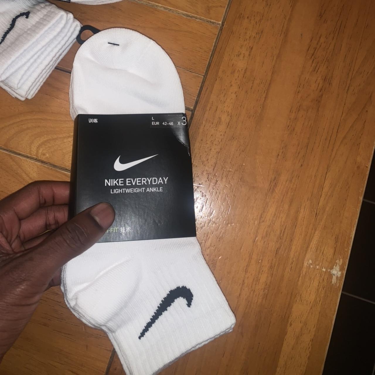3 in 1 Nike white socks 10/10 conditions Uk 5-8 ,... - Depop